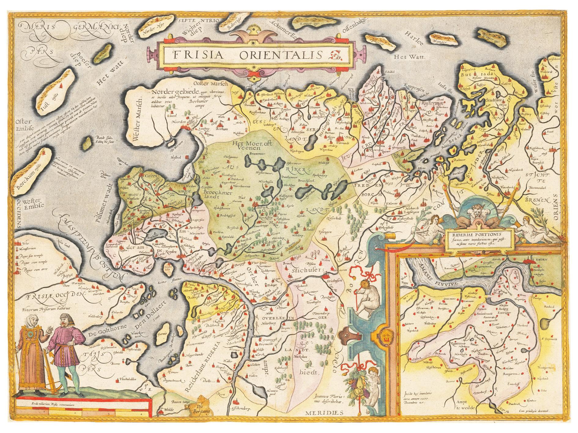 Historical Map of East Frisia Around 1609 - Etsy