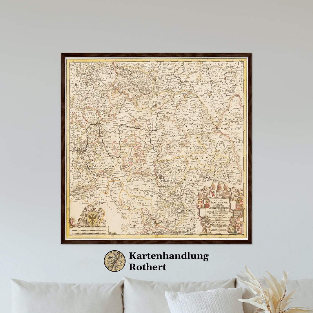 Historical Map of Franconia Around 1698 - Etsy
