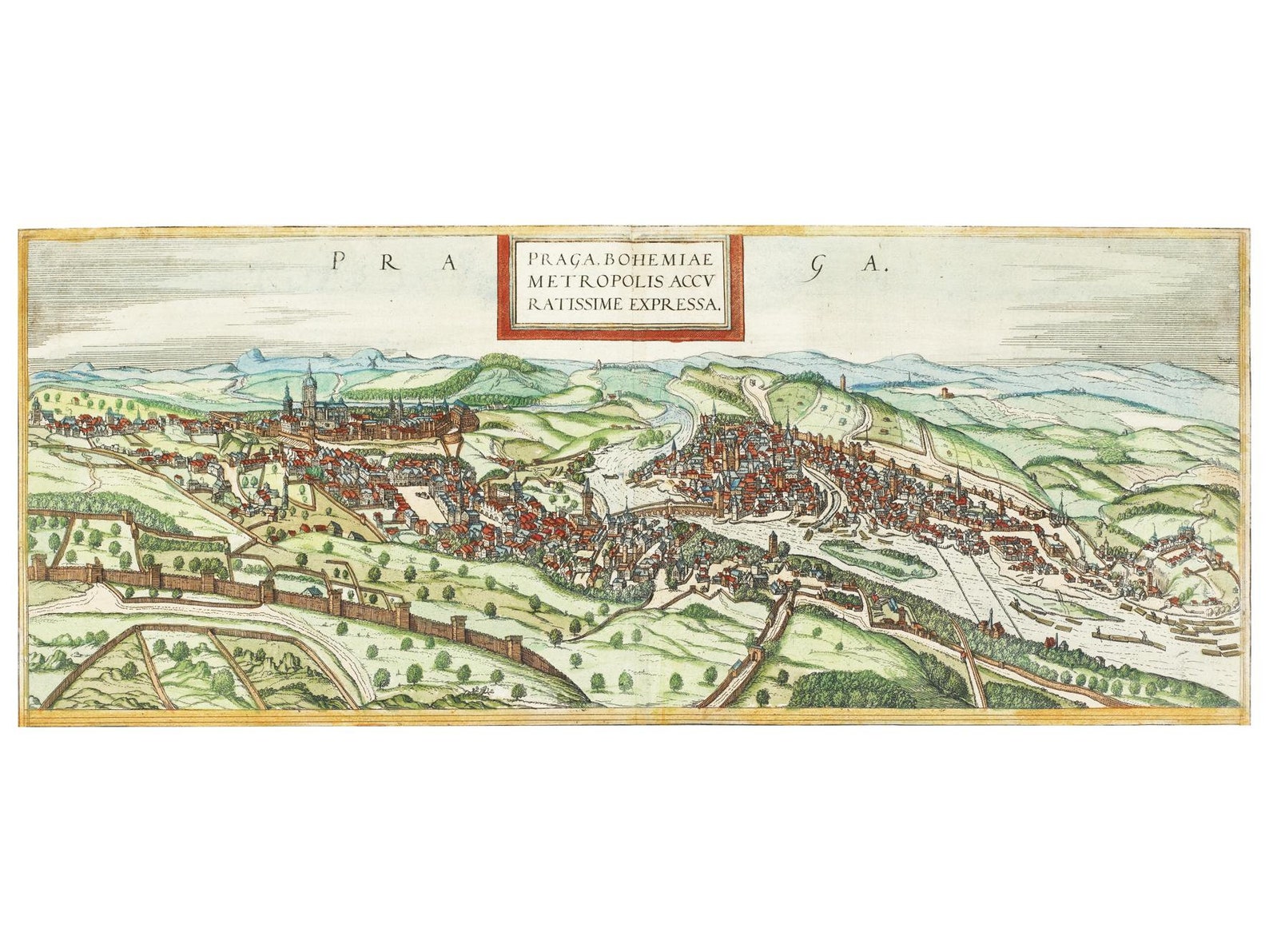 Historical City View Prague Around 1580 - Etsy