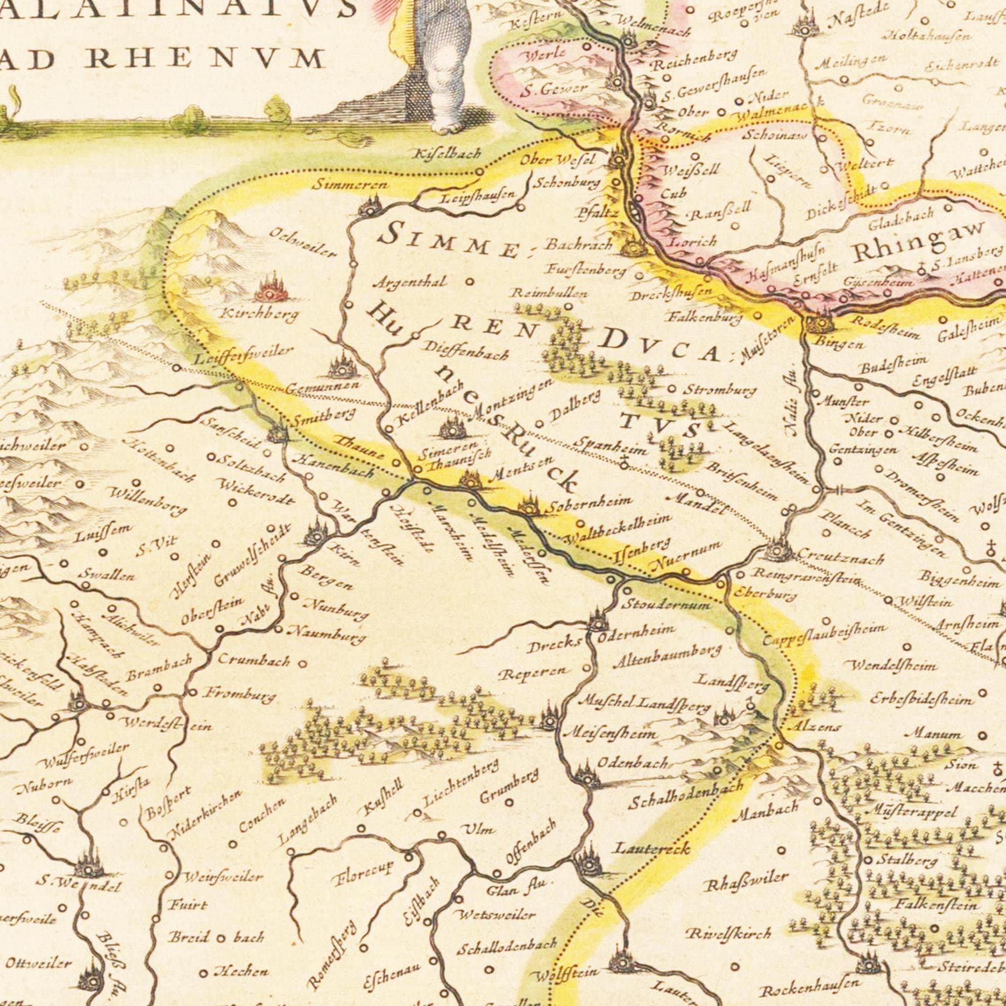 Historical Map of Palatinate Around 1635 - Etsy