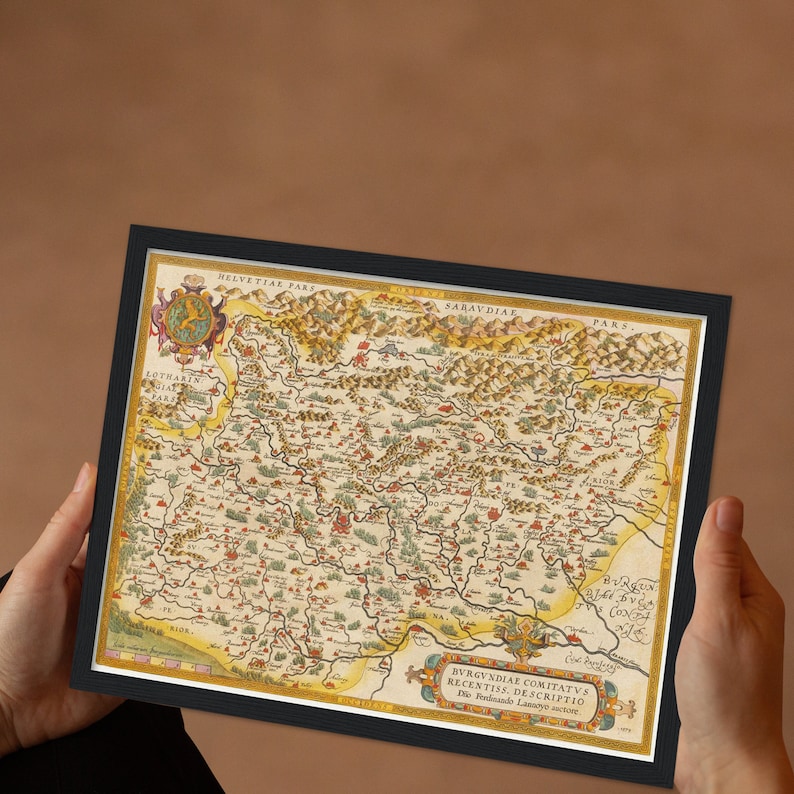 Historical Map of Burgundy Around 1609 - Etsy