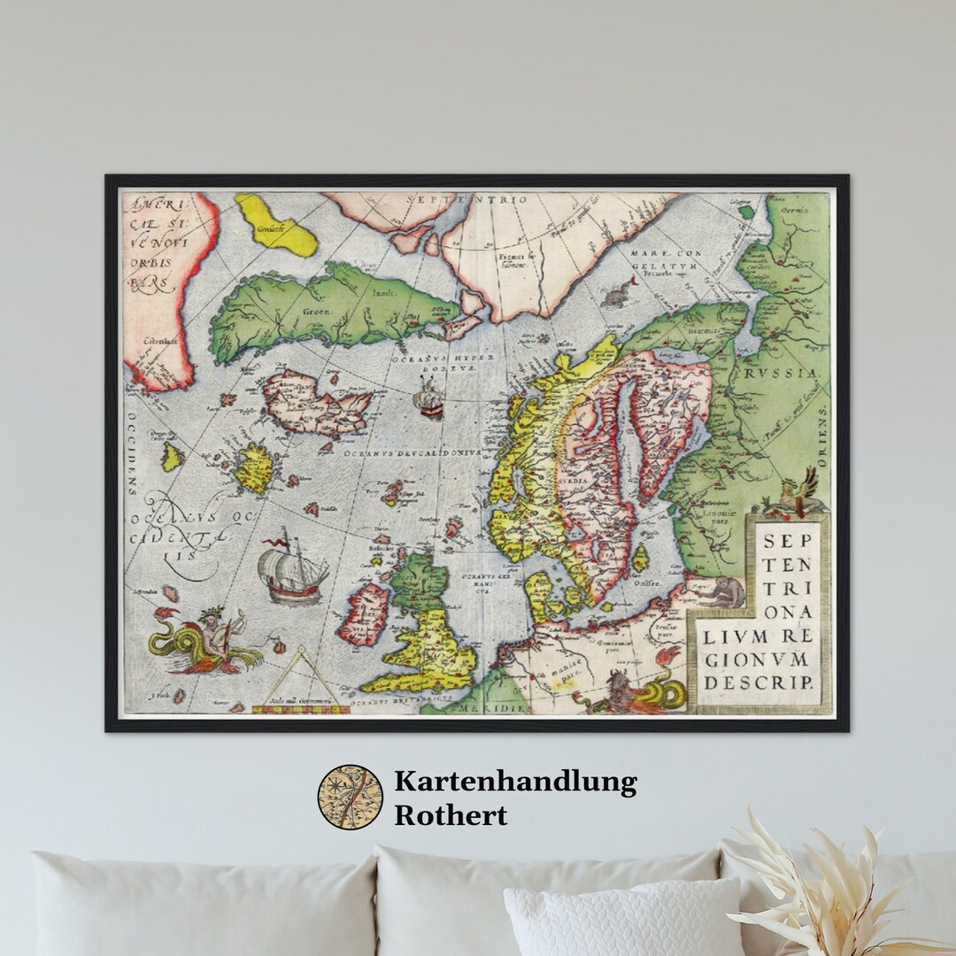 Historical Map of Northern Europe Around 1580 - Etsy