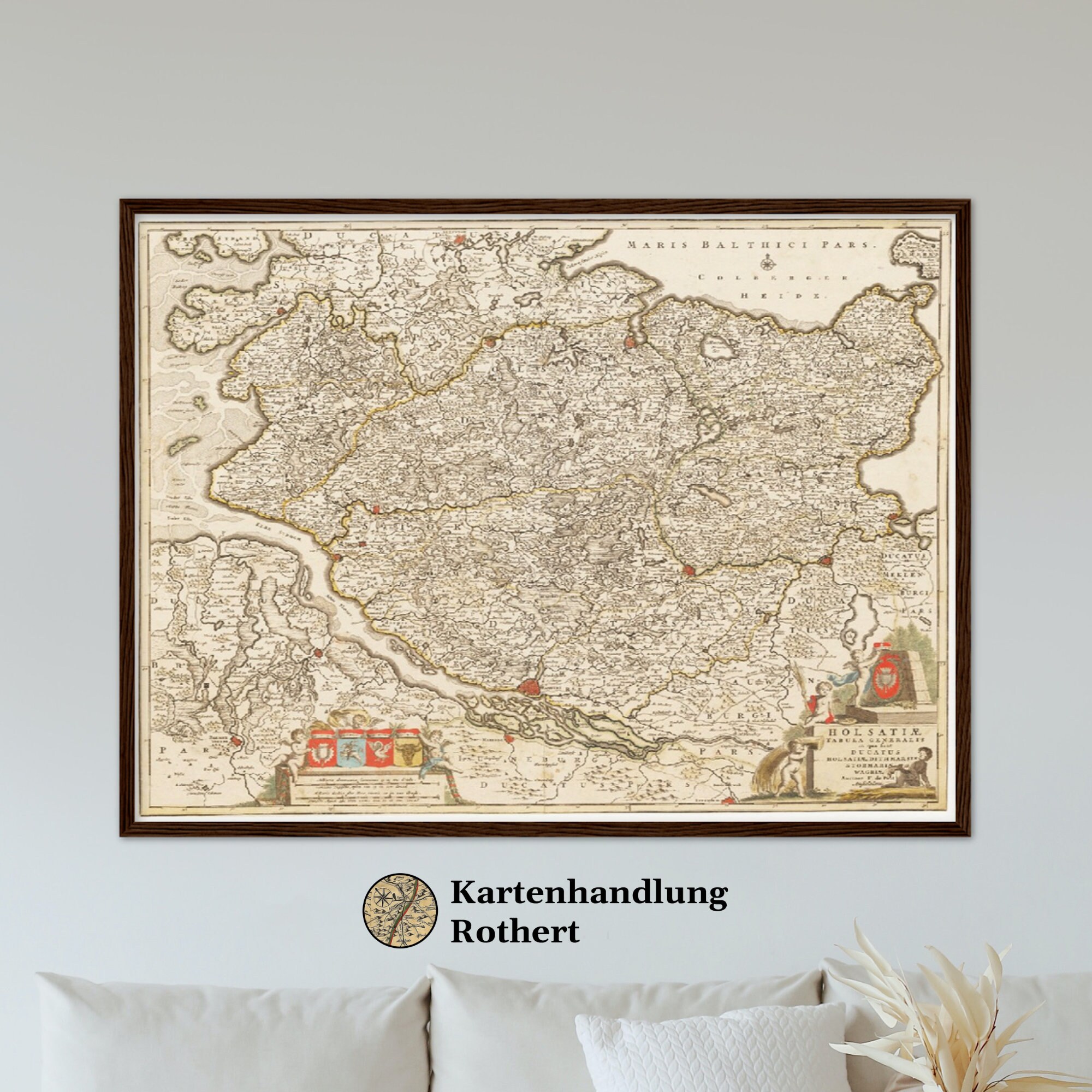 Historical Map Holstein Around 1698 - Etsy