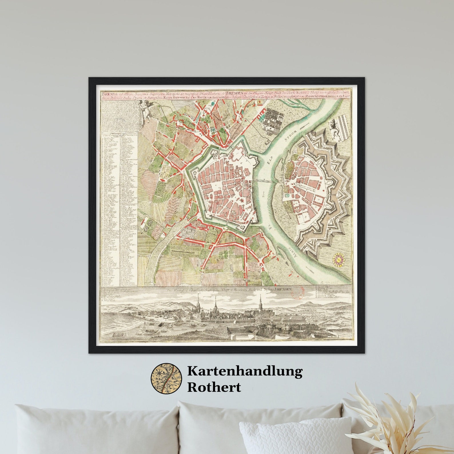 Historical City Map Dresden Around 1750 - Etsy