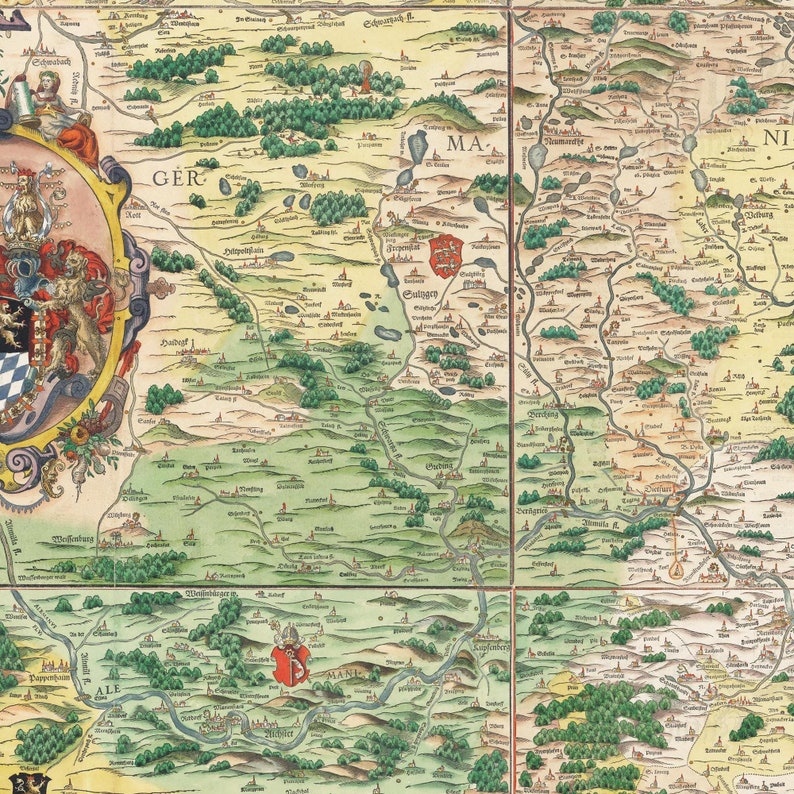Historical Map of Bavaria Around 1568 - Etsy