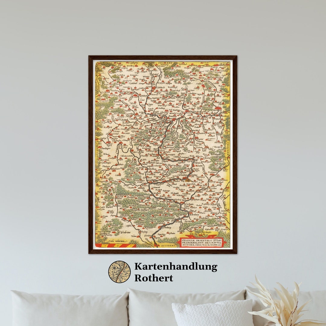 Historical Map of Franconia Around 1609 - Etsy