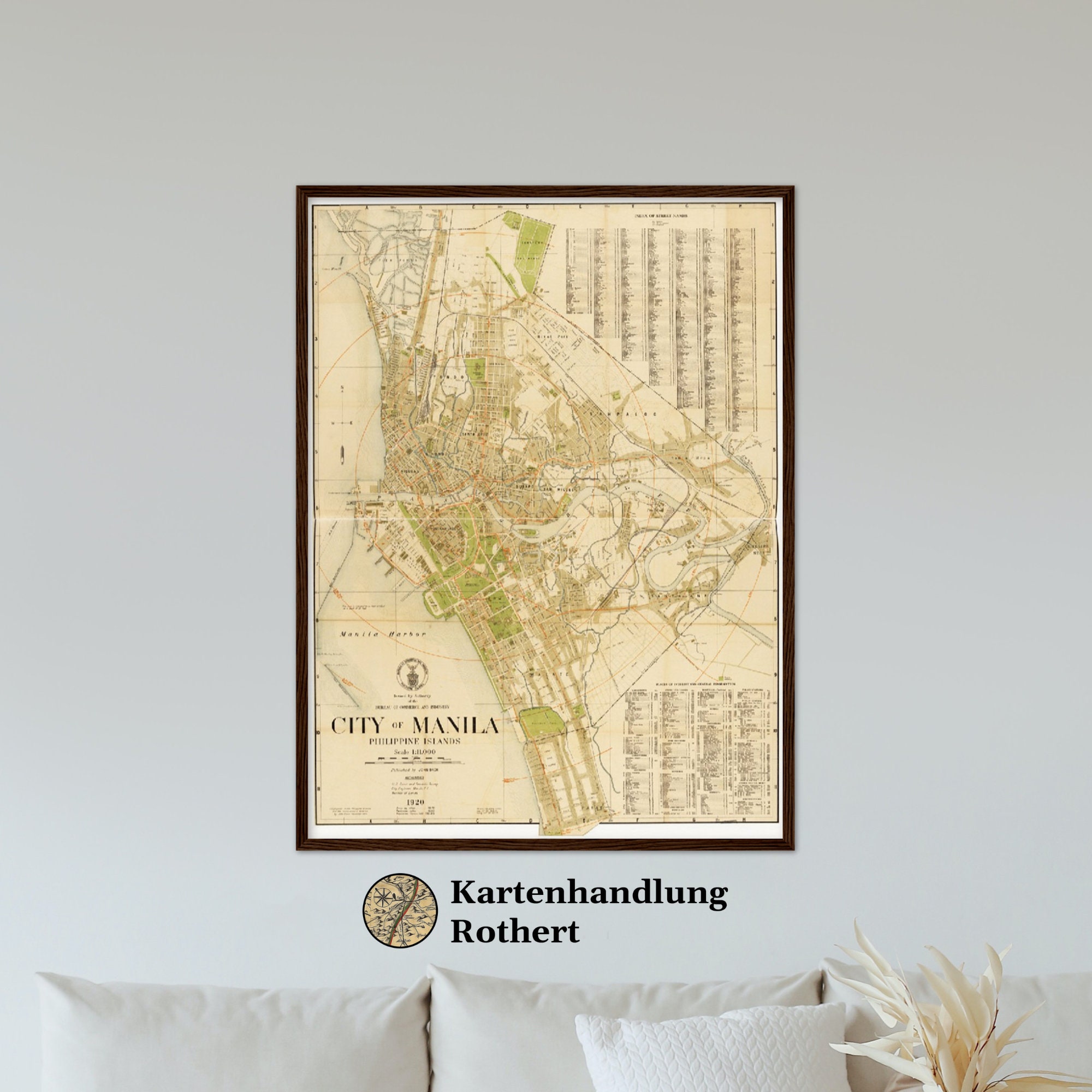 Historischer Stadtplan Manila um 1920 - Etsy.de