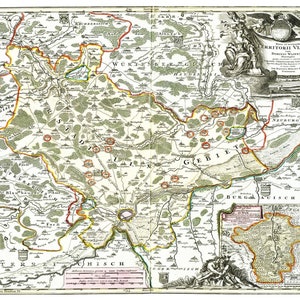 Historical Map Ulm Around 1712 - Etsy