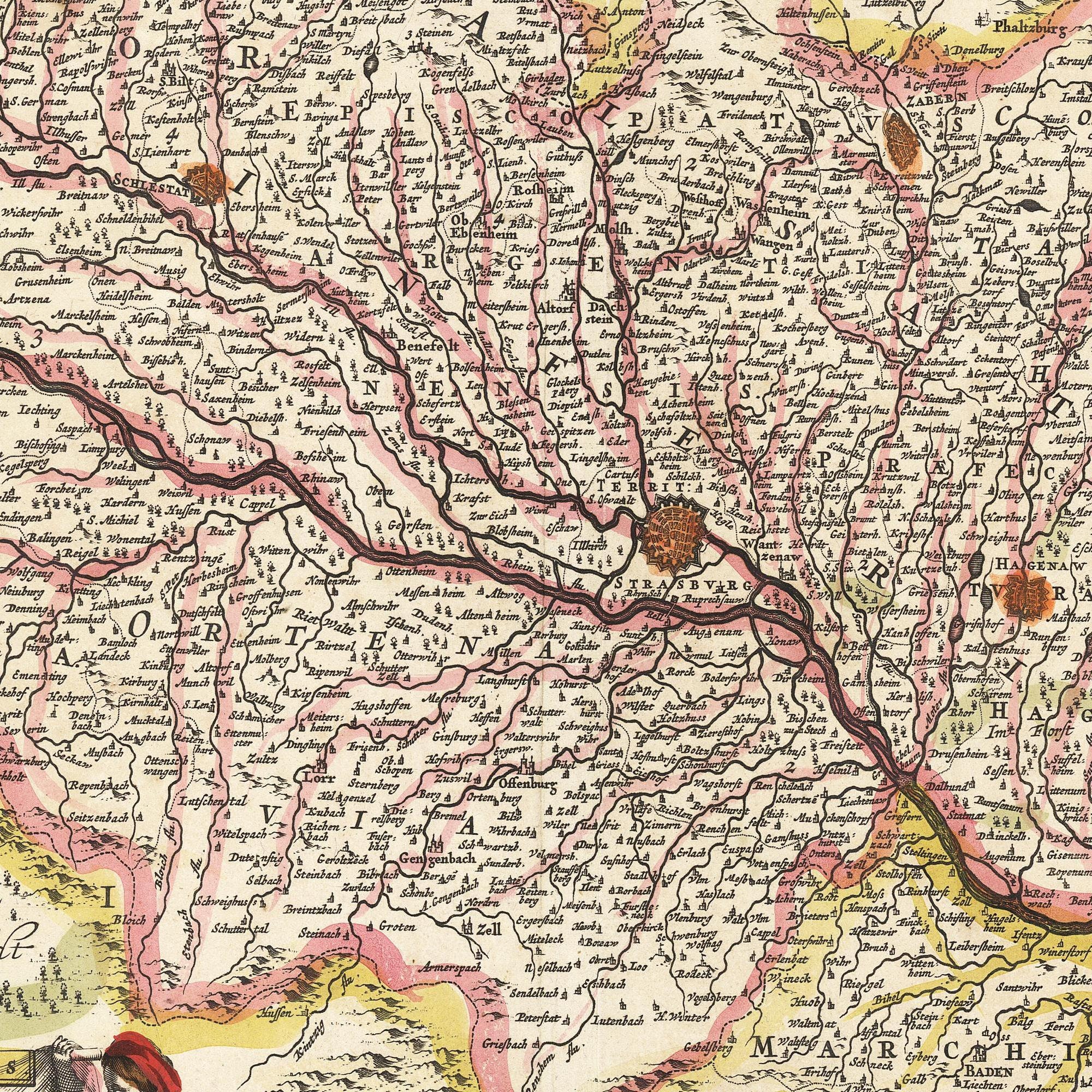 Historische Landkarte Elsass um 1647 - Etsy.de