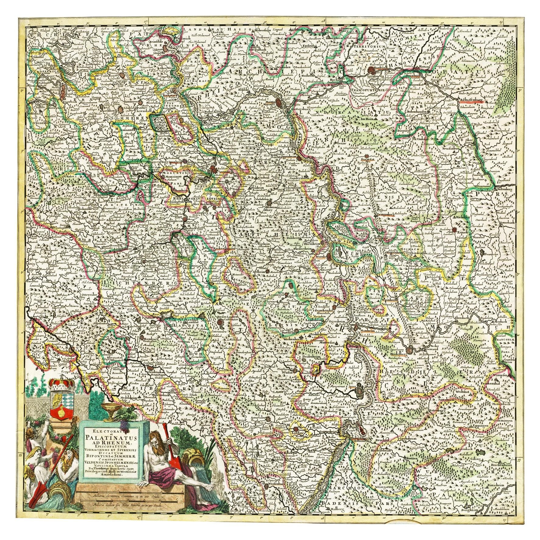 Historical Map of Palatinate Around 1700 - Etsy