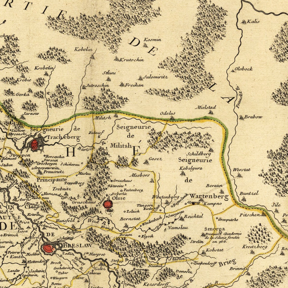 Historical map of Silesia around 1741 reprint of the map | Etsy
