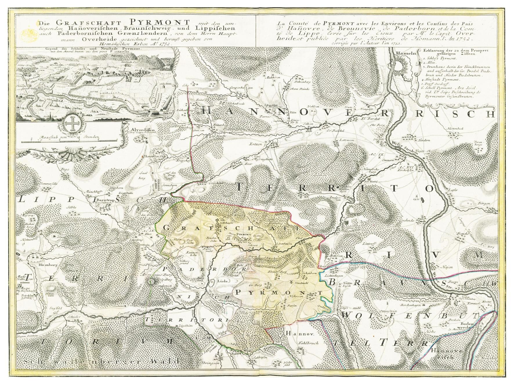 Historical Map of Pyrmont Around 1753 - Etsy