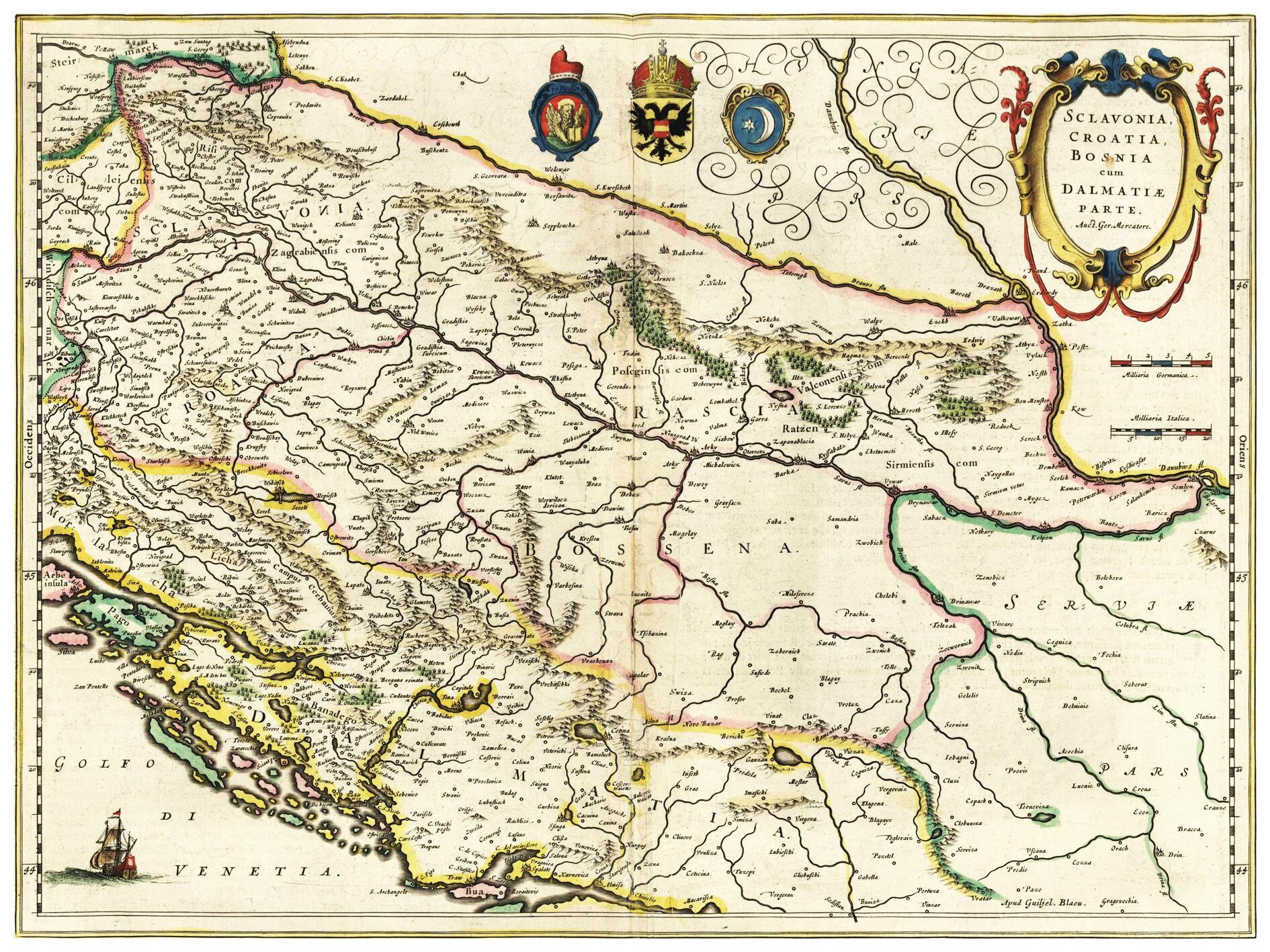 Historical Map of Bosnia Around 1647 - Etsy