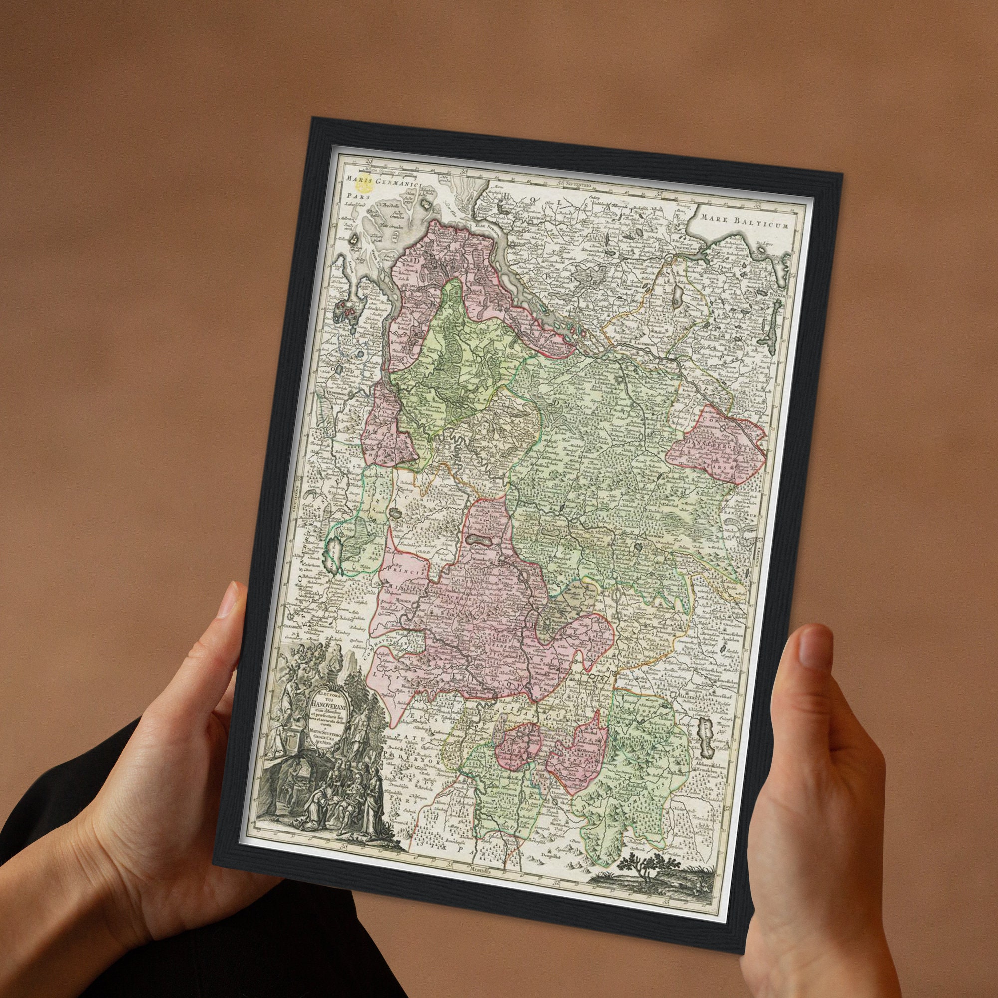 Historical Map of Hanover Around 1750 - Etsy