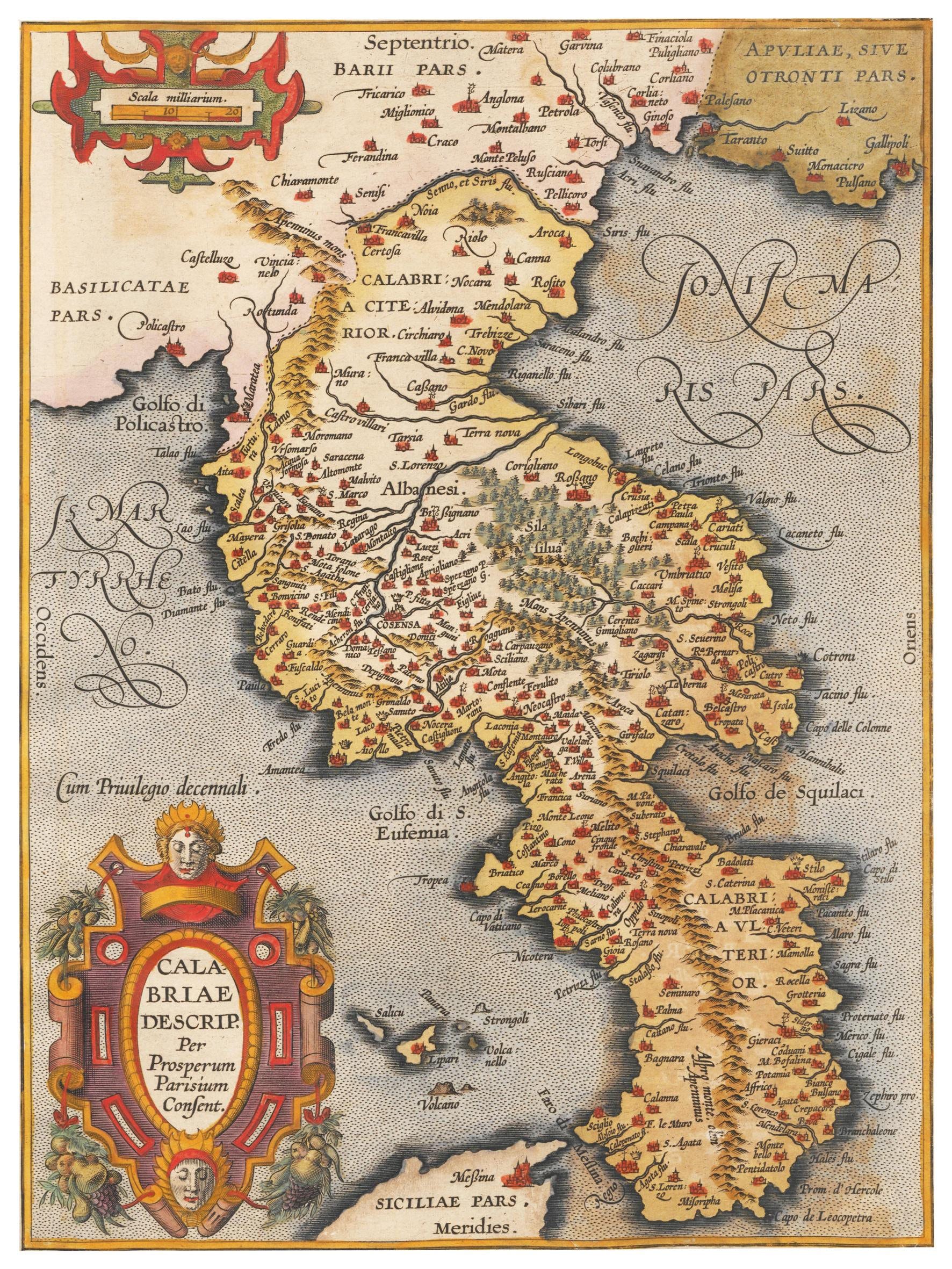 Historical Map of Calabria Around 1609 - Etsy