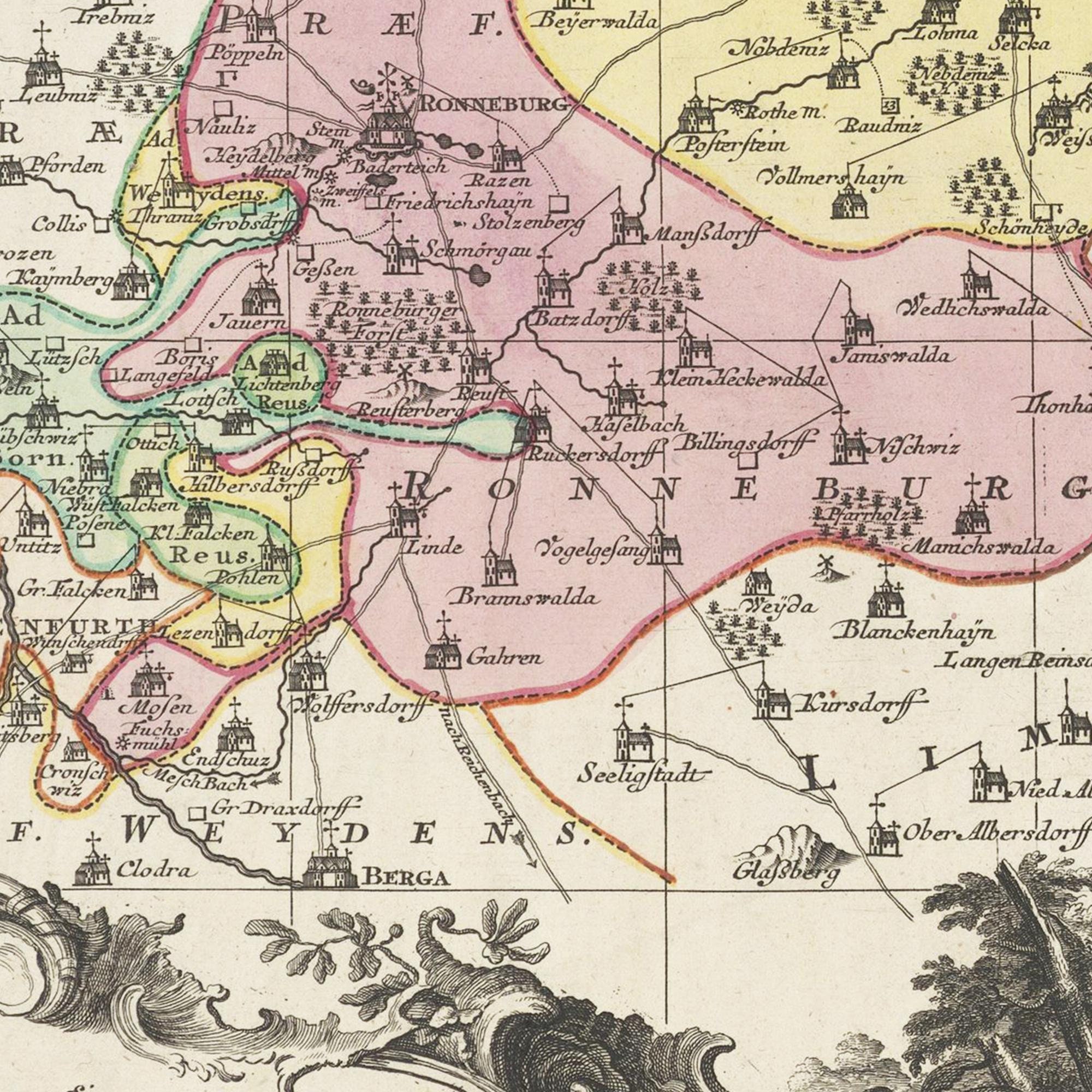 Historical Map Altenburg Around 1750 - Etsy