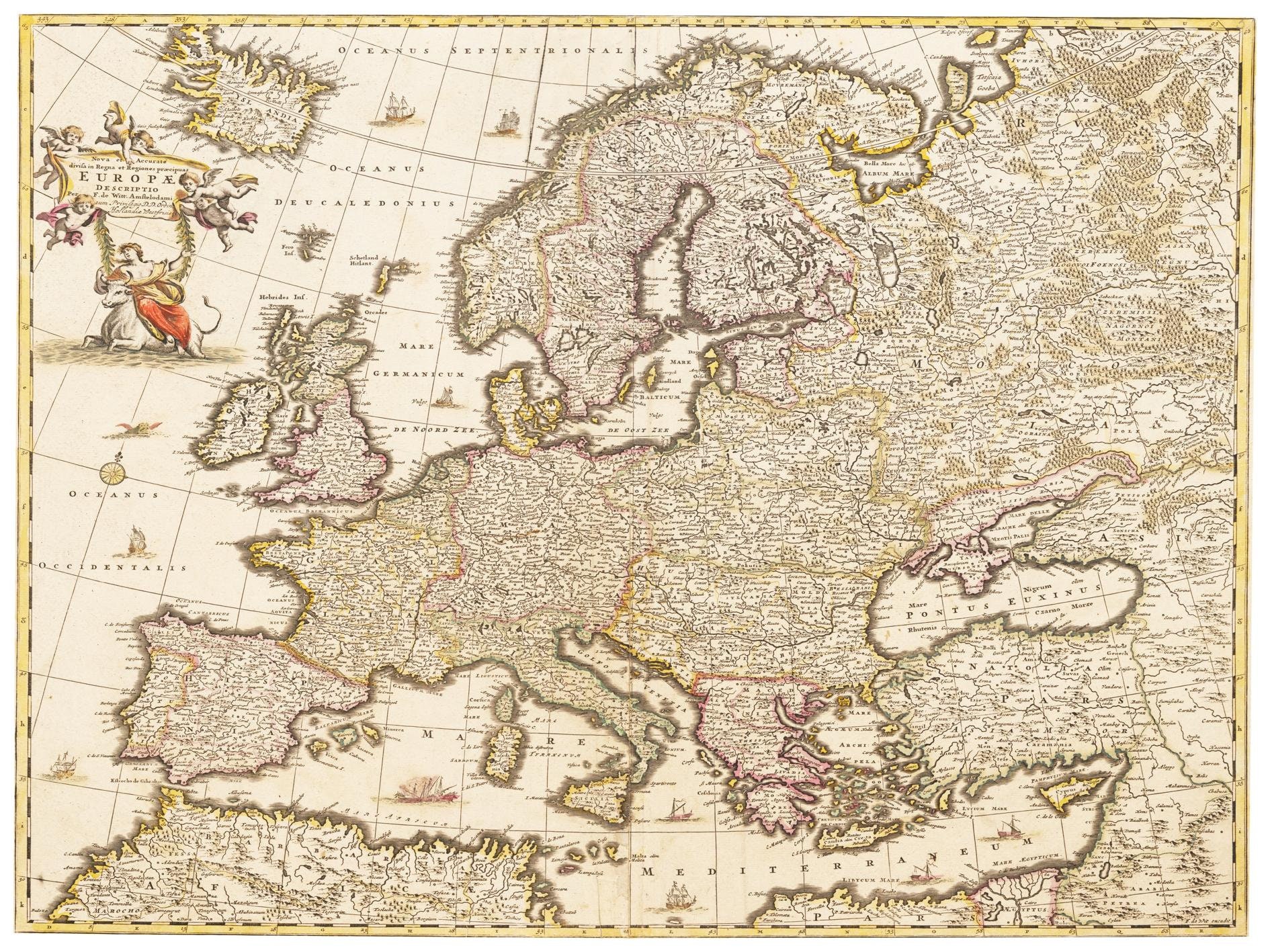 Historical Map of Europe Around 1698 - Etsy Canada