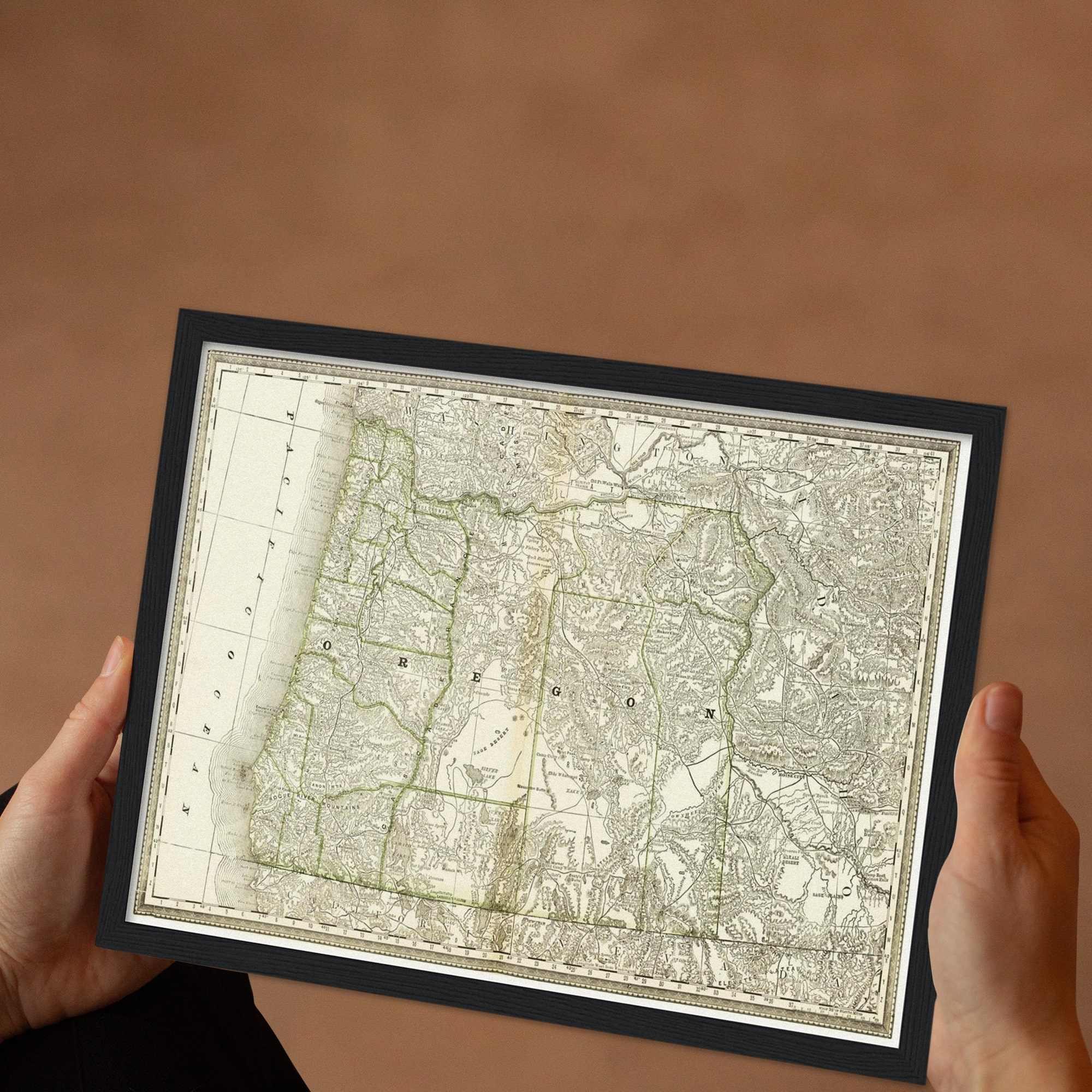 Historical Map Oregon Around 1882 - Etsy