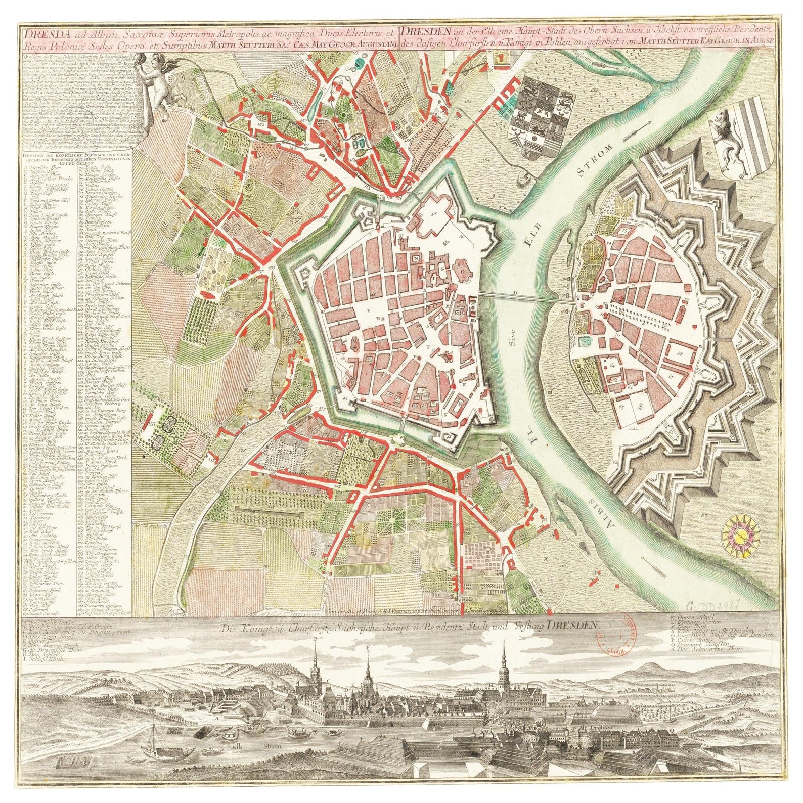 Historical City Map Dresden Around 1750 - Etsy