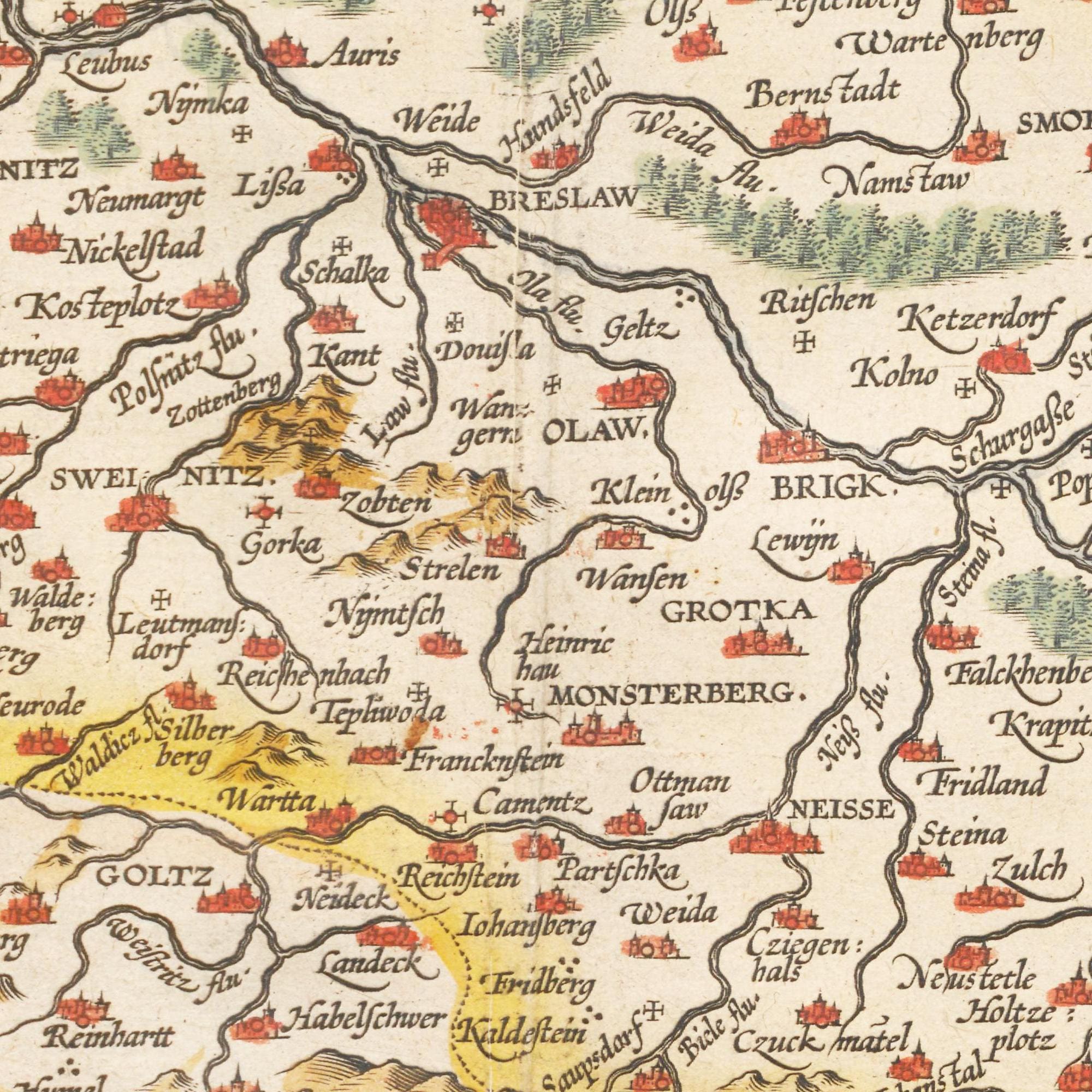 Historische Landkarte Schlesien um 1609 - Etsy.de