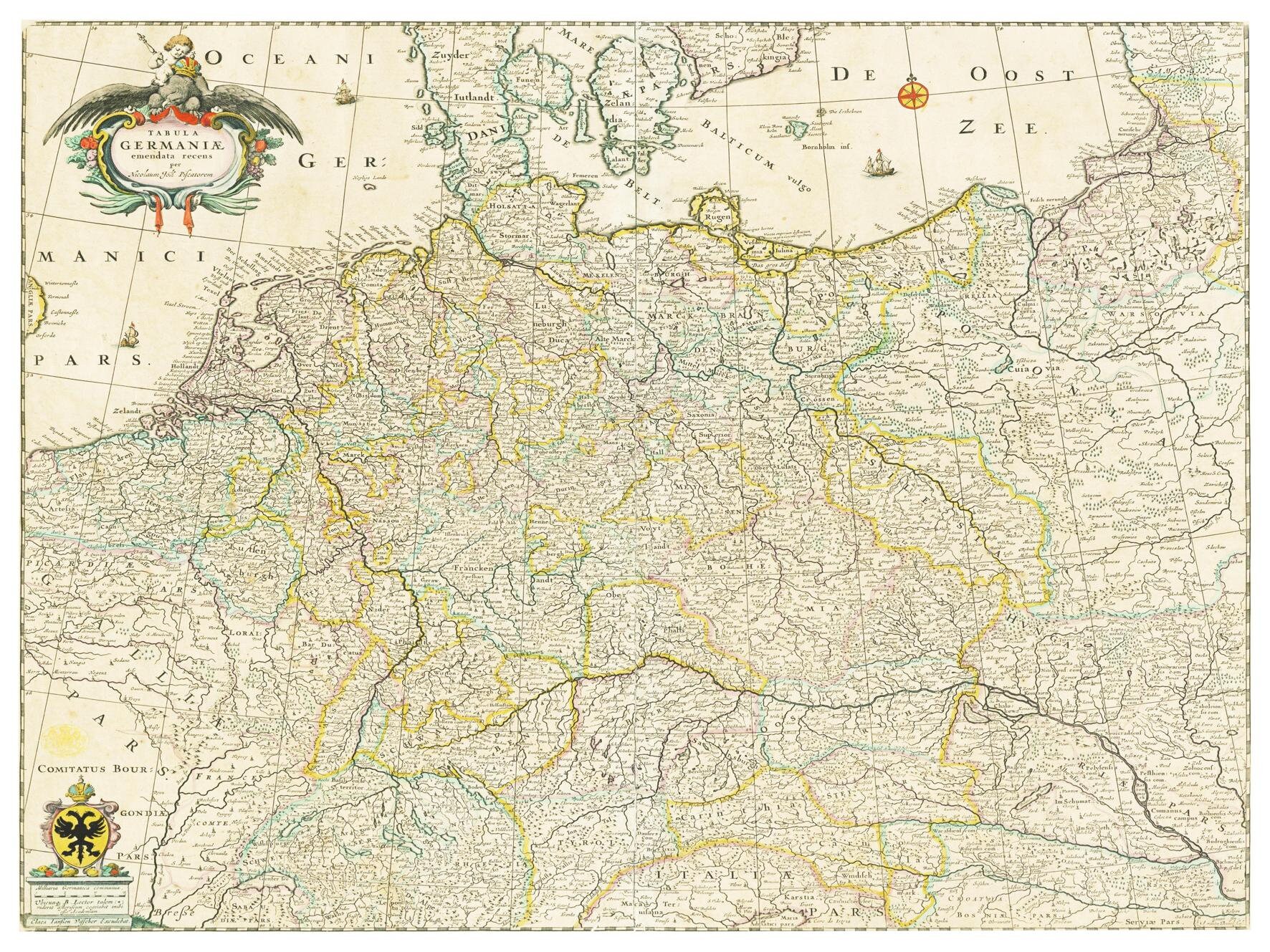 Historical Map Germany Around 1650 - Etsy