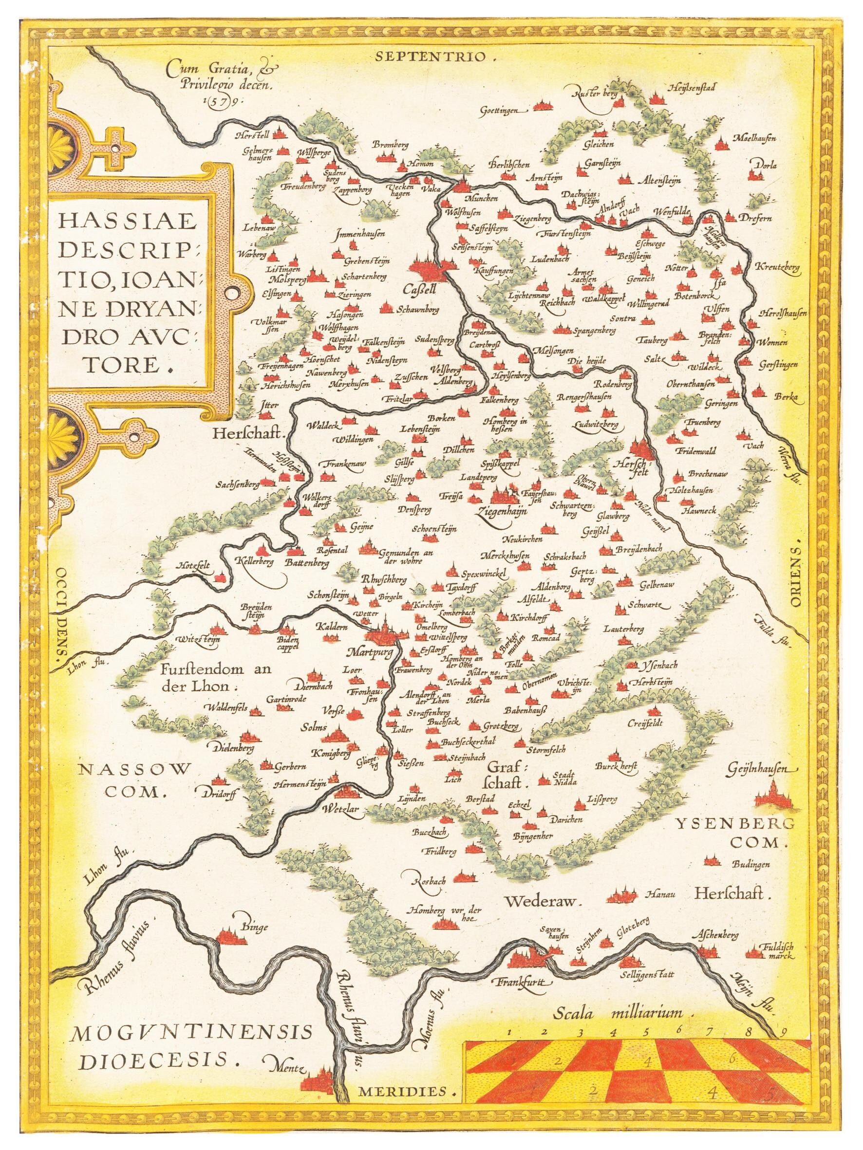 Historical Map of Hesse Around 1609 - Etsy