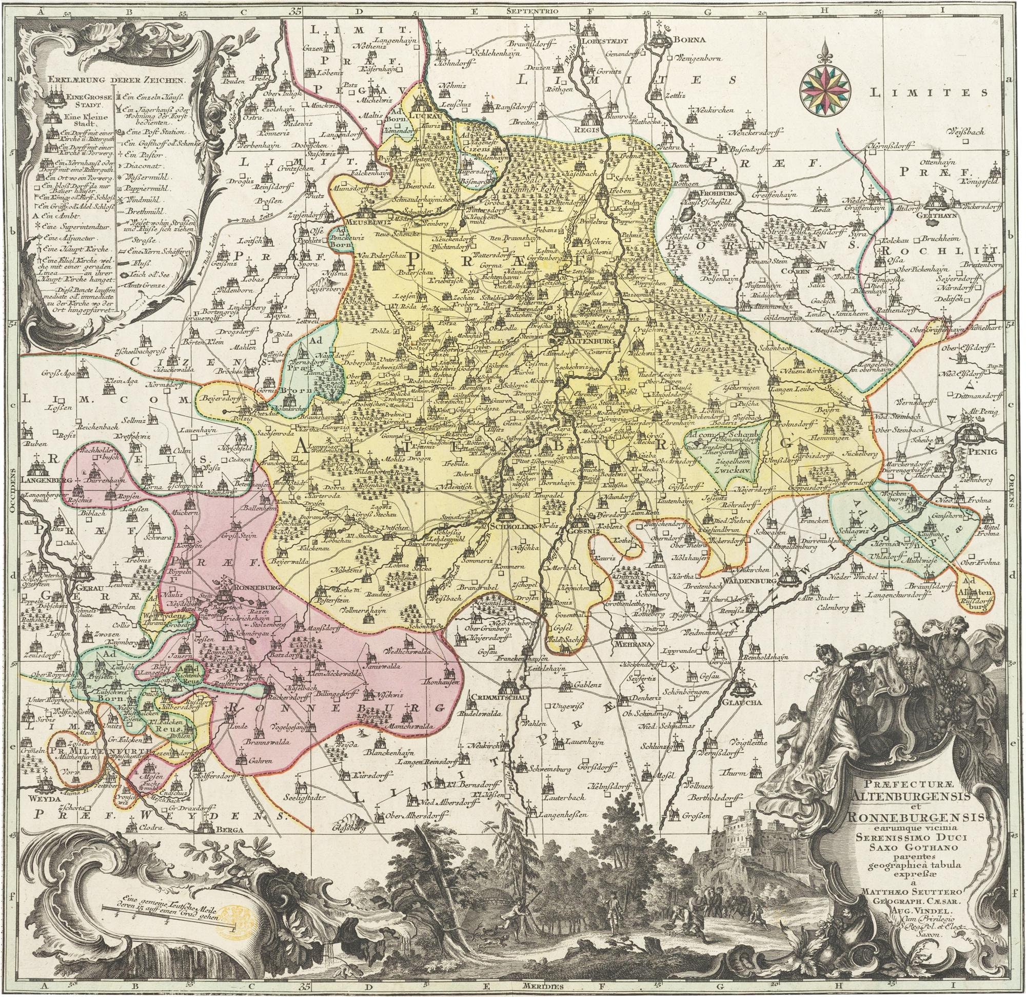 Historical Map Altenburg Around 1750 - Etsy
