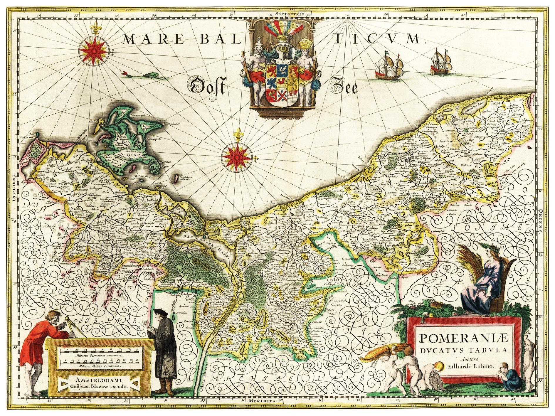 Historical Map Pomerania Around 1647 - Etsy