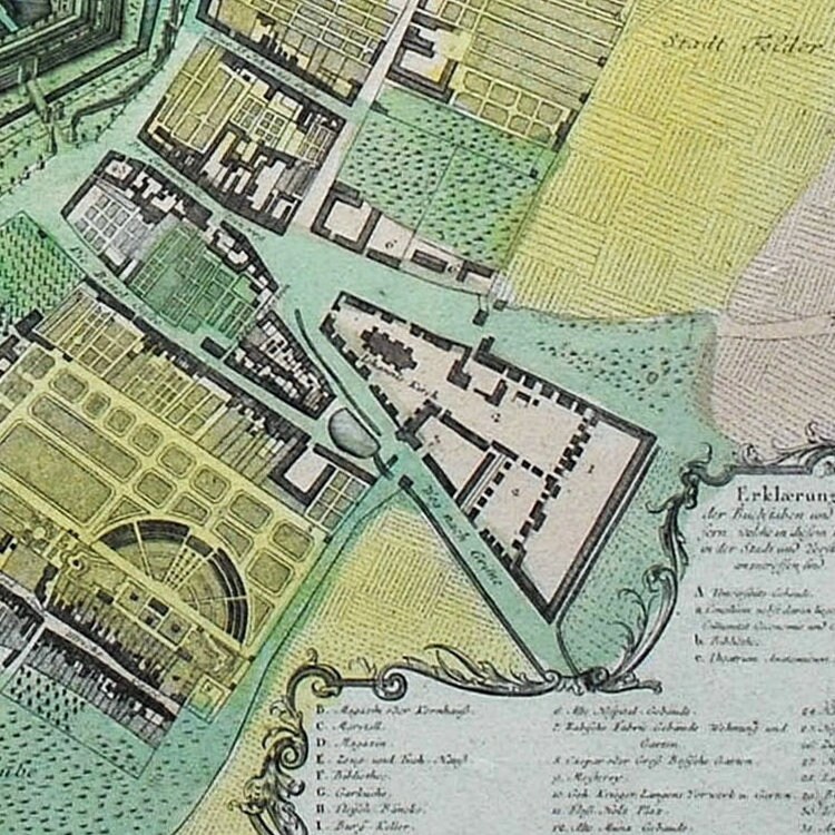 Historical city map of Leipzig around 1749 reprint of the | Etsy
