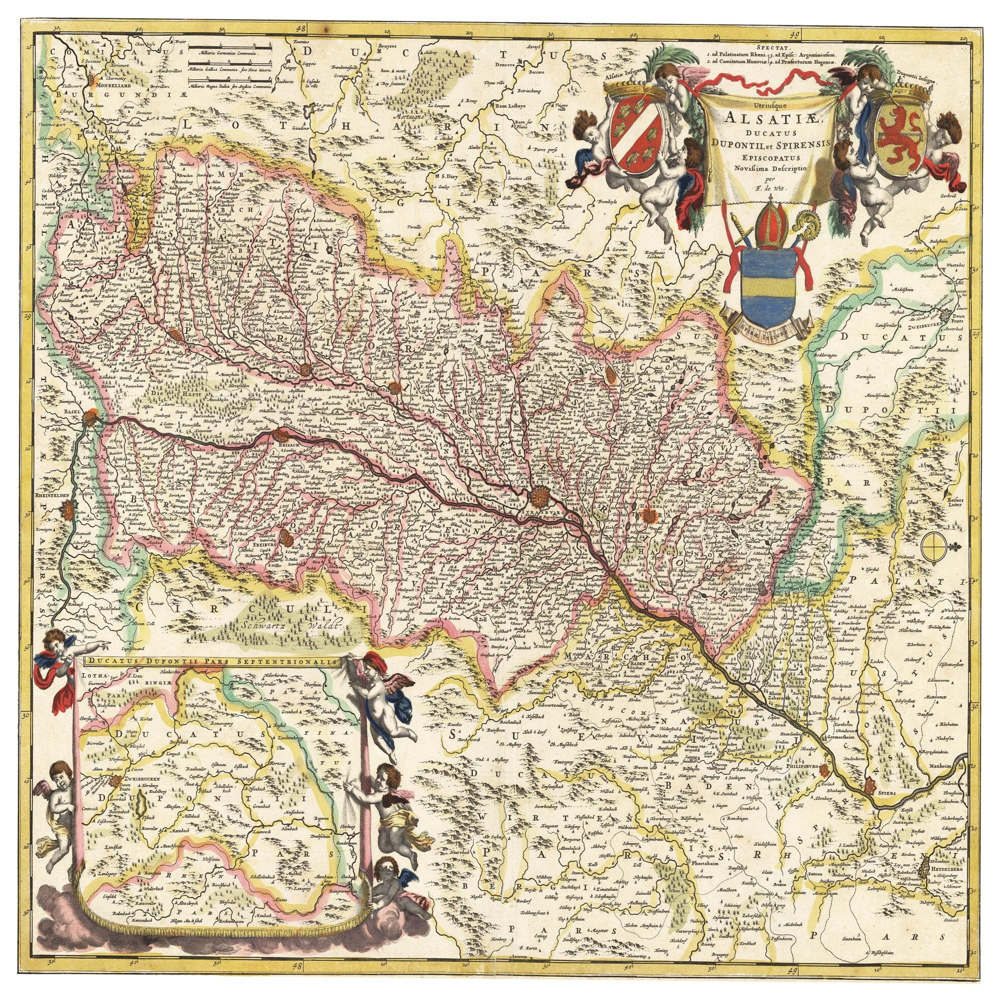 Historical Map of Alsace Around 1647 - Etsy