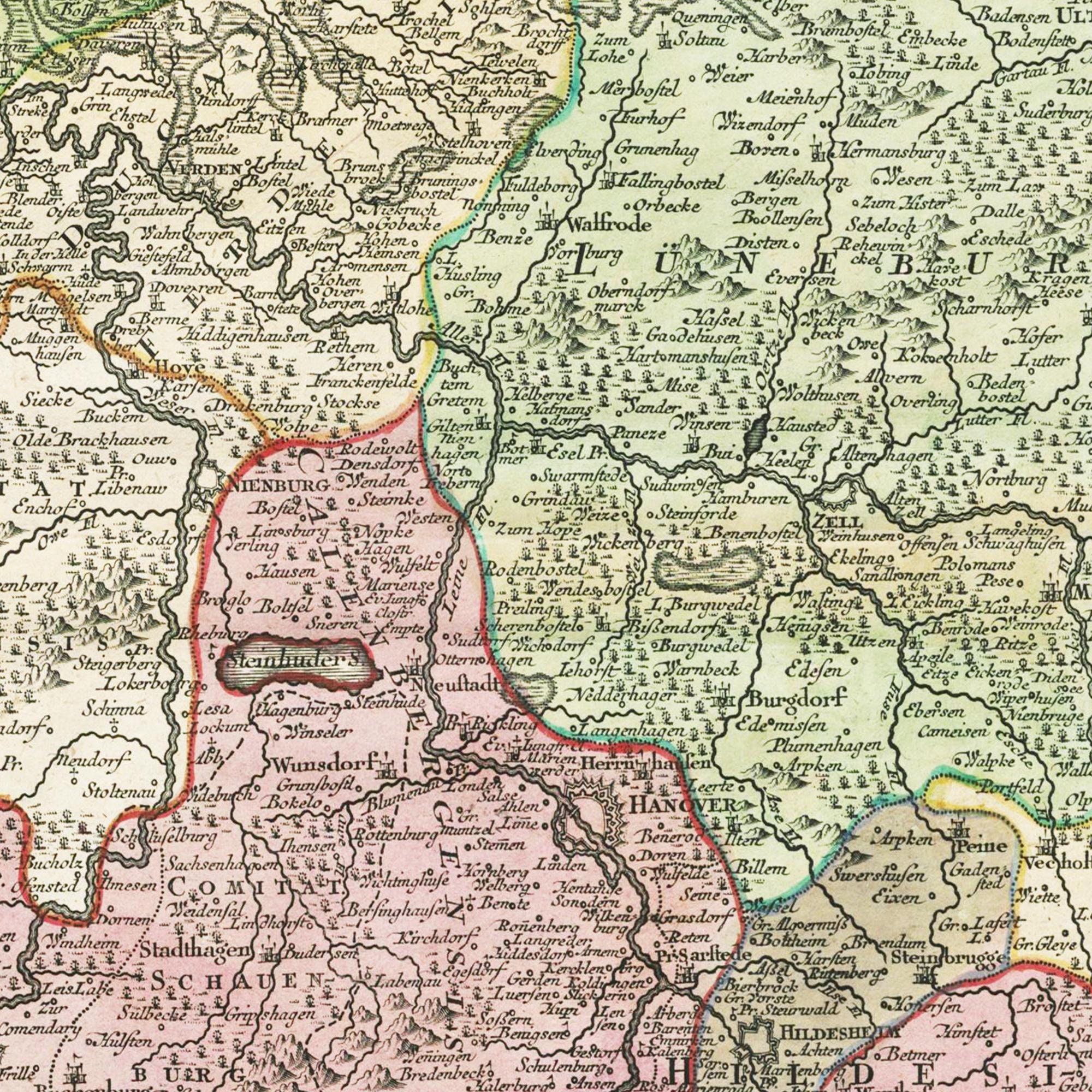 Historical Map of Hanover Around 1750 - Etsy