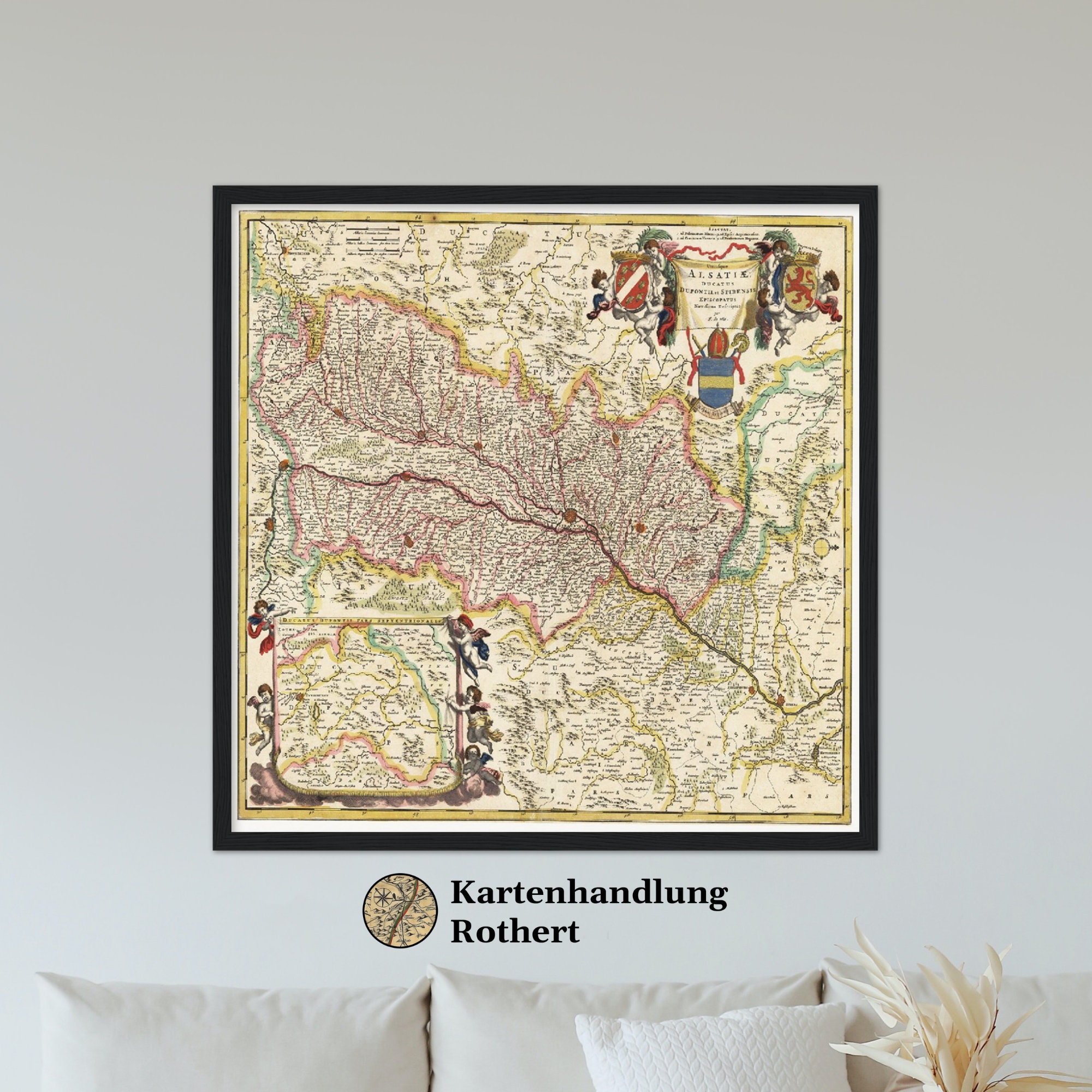 Historical Map of Alsace Around 1647 - Etsy