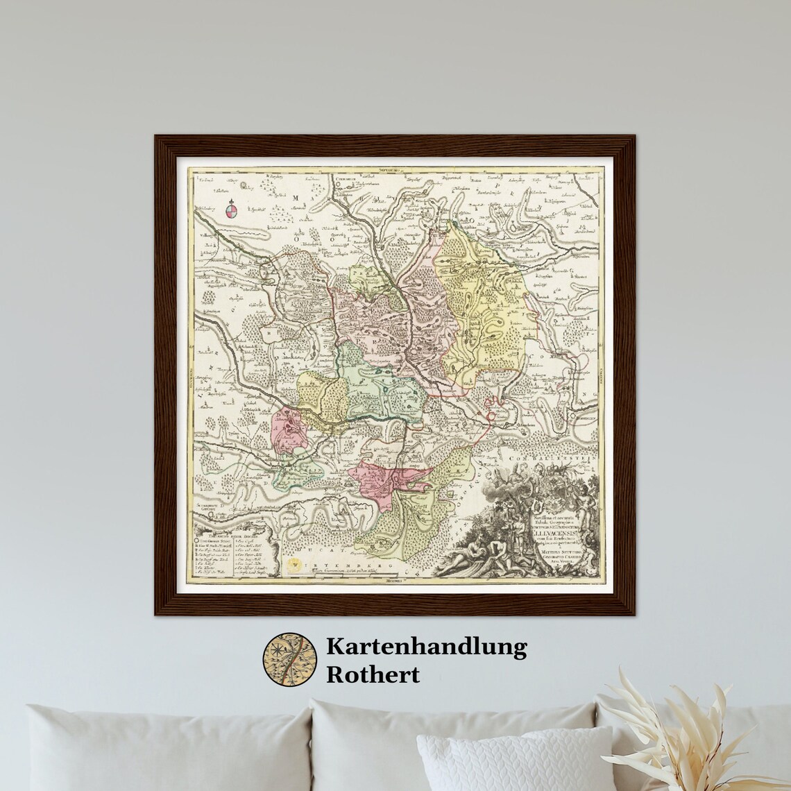Historical Map of Ellwangen Around 1750 - Etsy