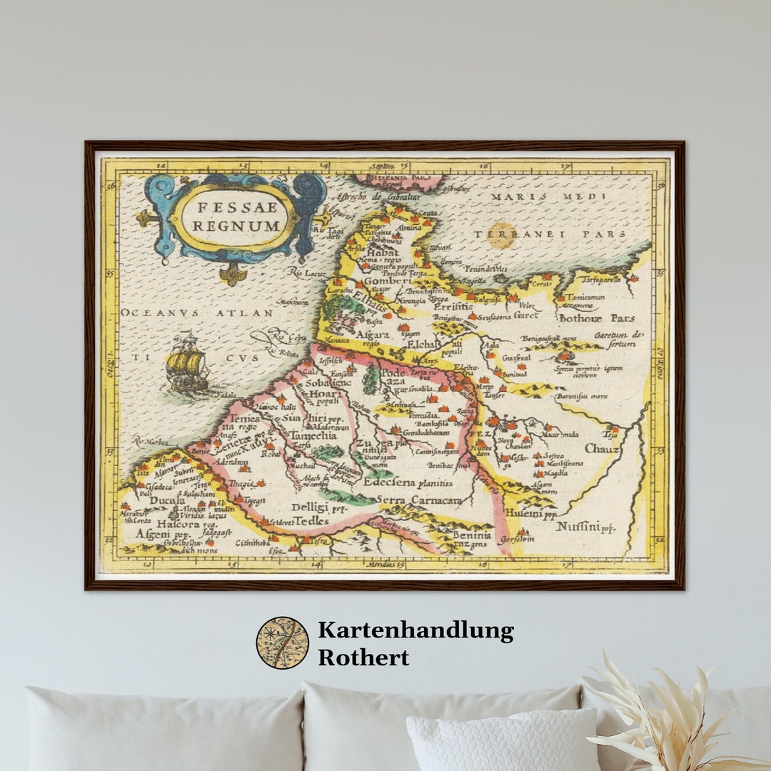 Historical Map FES Around 1609 - Etsy
