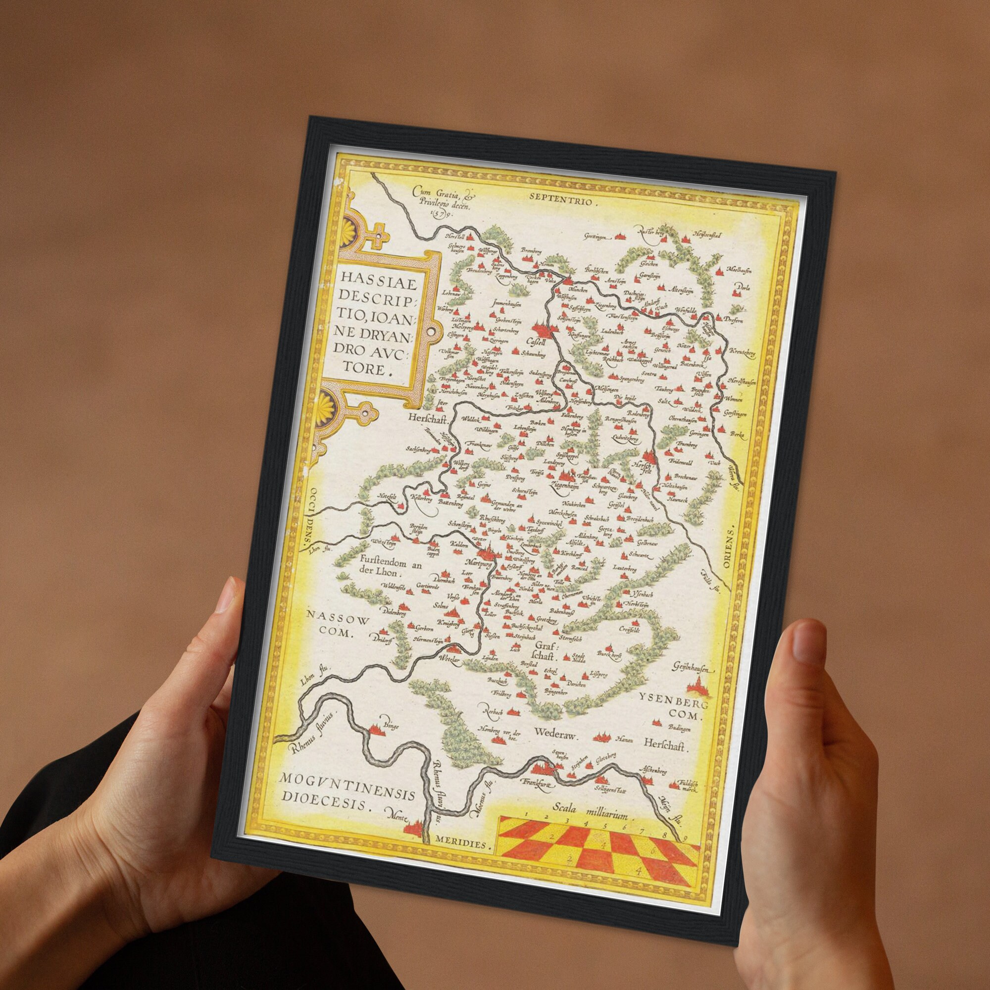 Historical Map of Hesse Around 1609 - Etsy