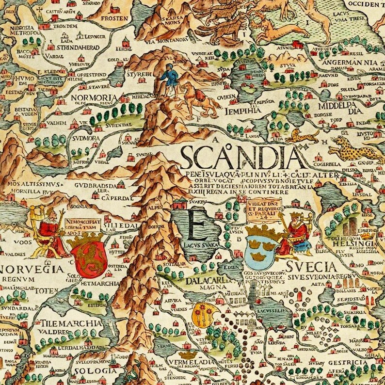 Historical Map of Northern Europe Around 1539 - Etsy