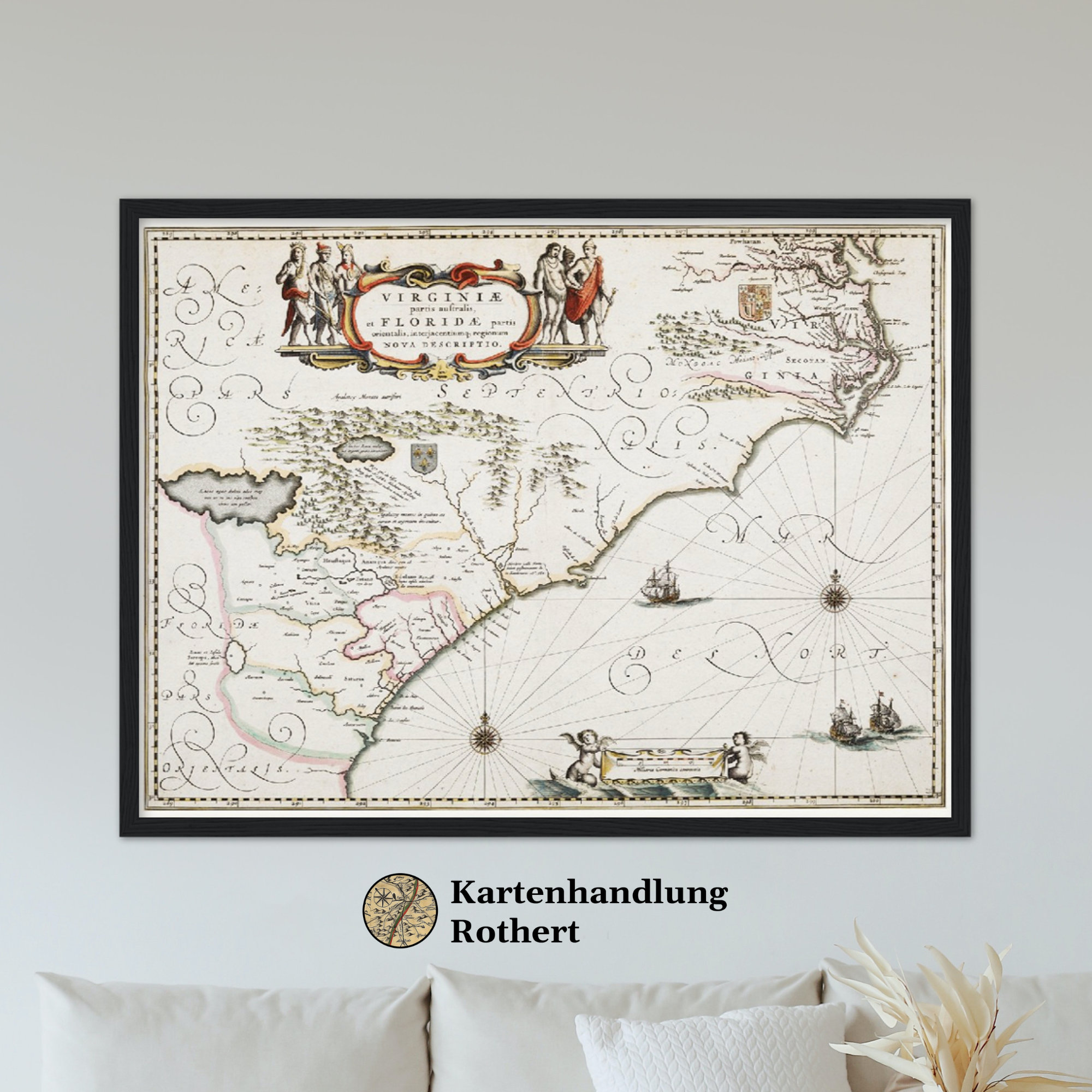 Historical Map Colony Virginia Around 1670 - Etsy