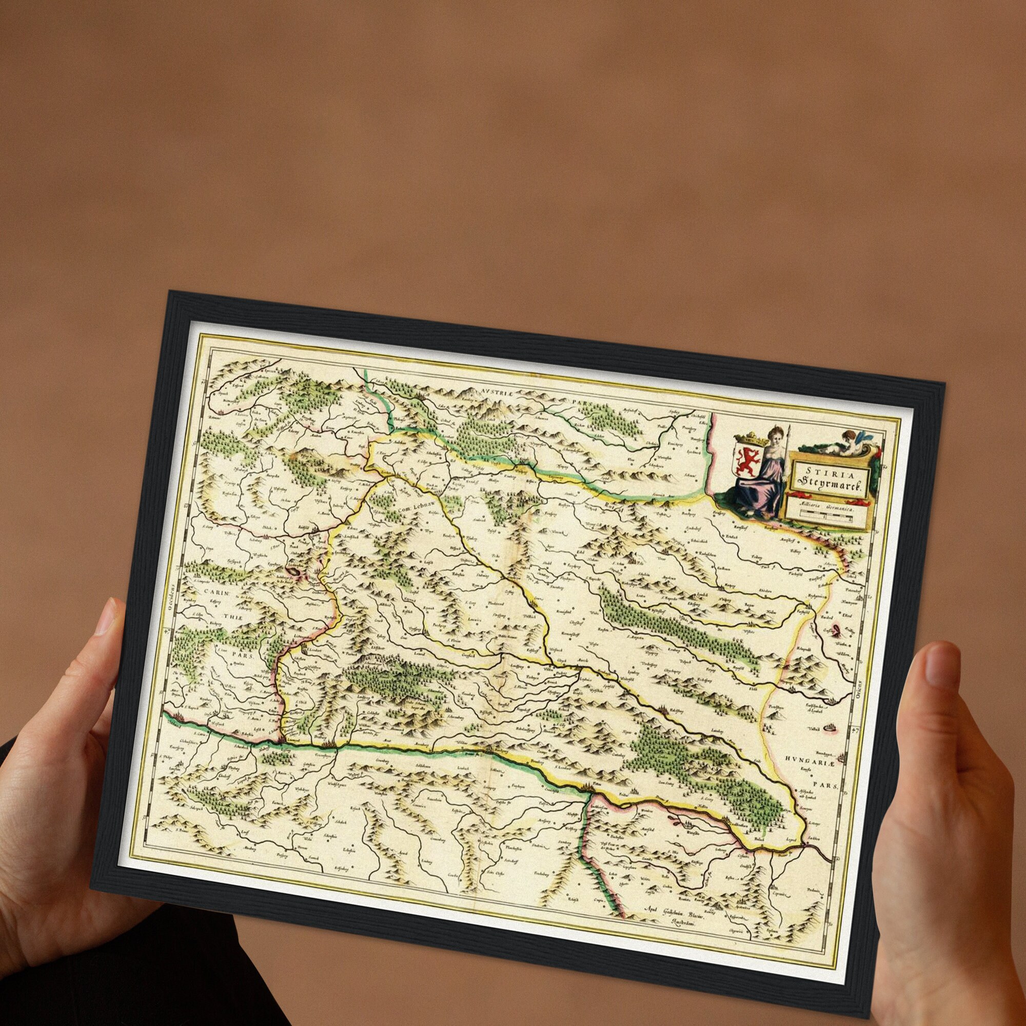 Historical Map of Styria Around 1647 - Etsy