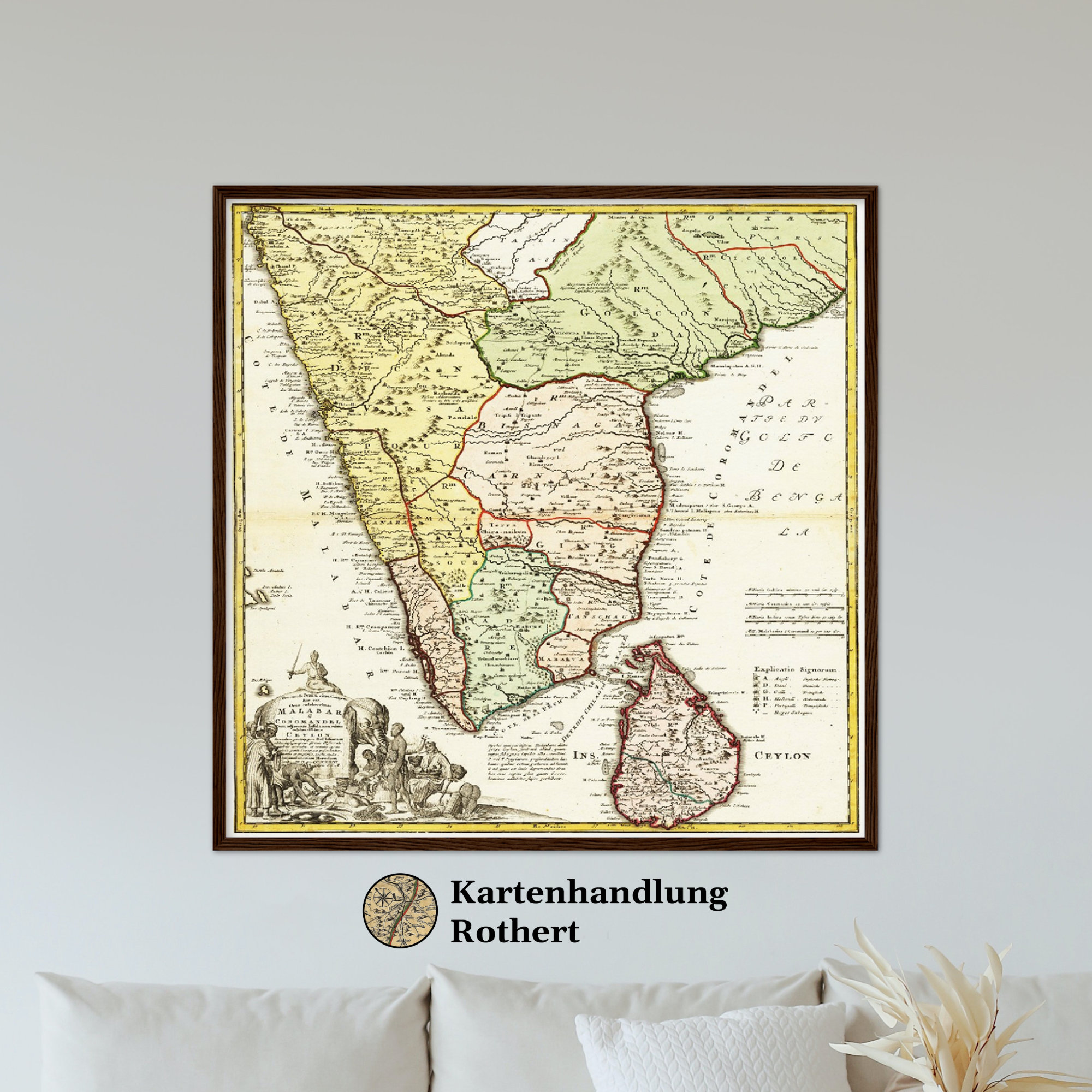 Historical Map India Around 1750 - Etsy