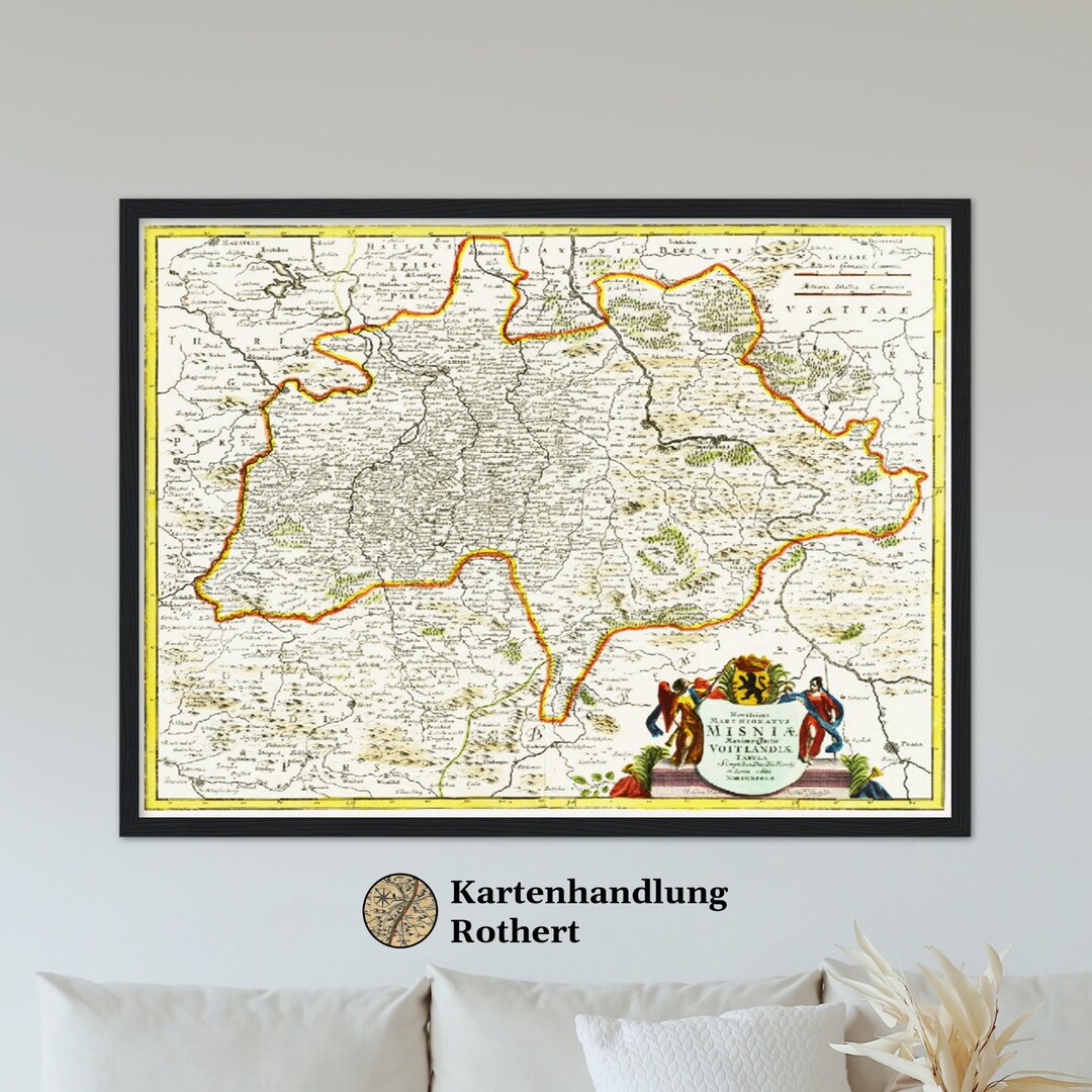 Historical Map Meißen Around 1700 - Etsy