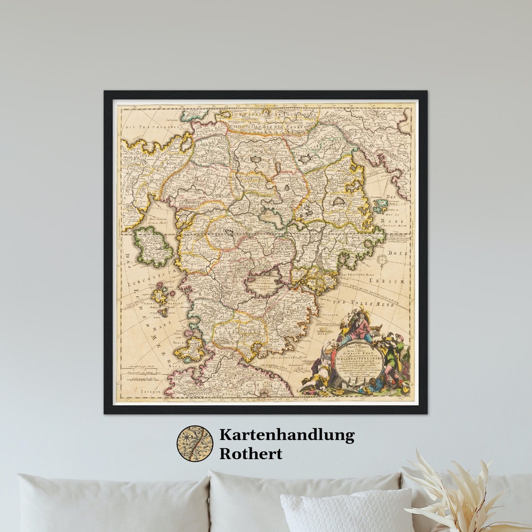 Historical Map of the Land of Milk and Honey Around 1694 - Etsy
