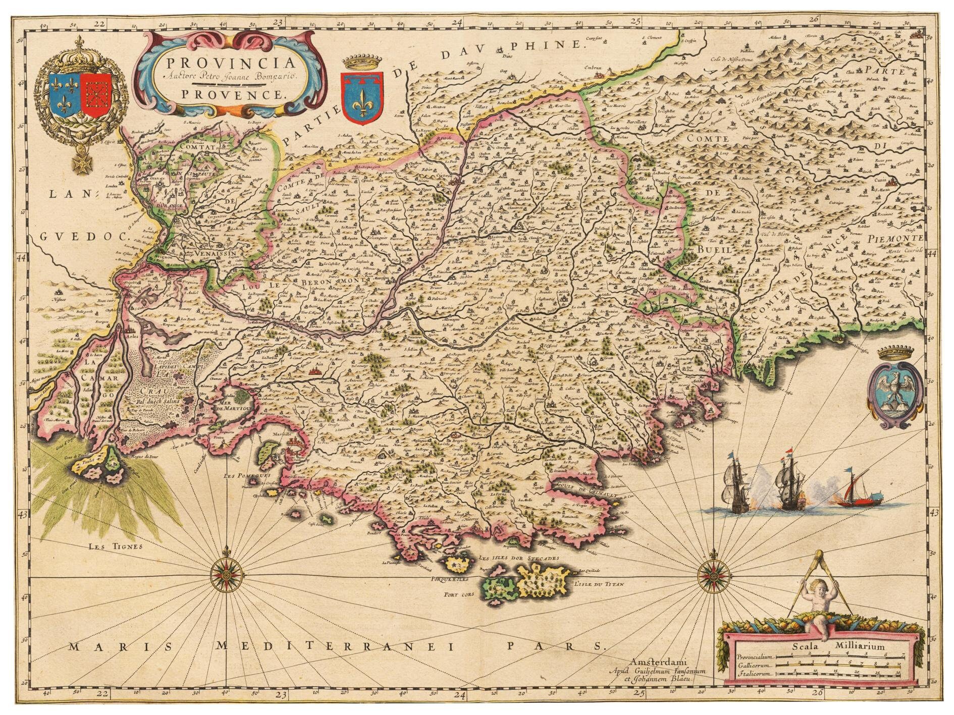 Historical Map Provence Around 1635 - Etsy