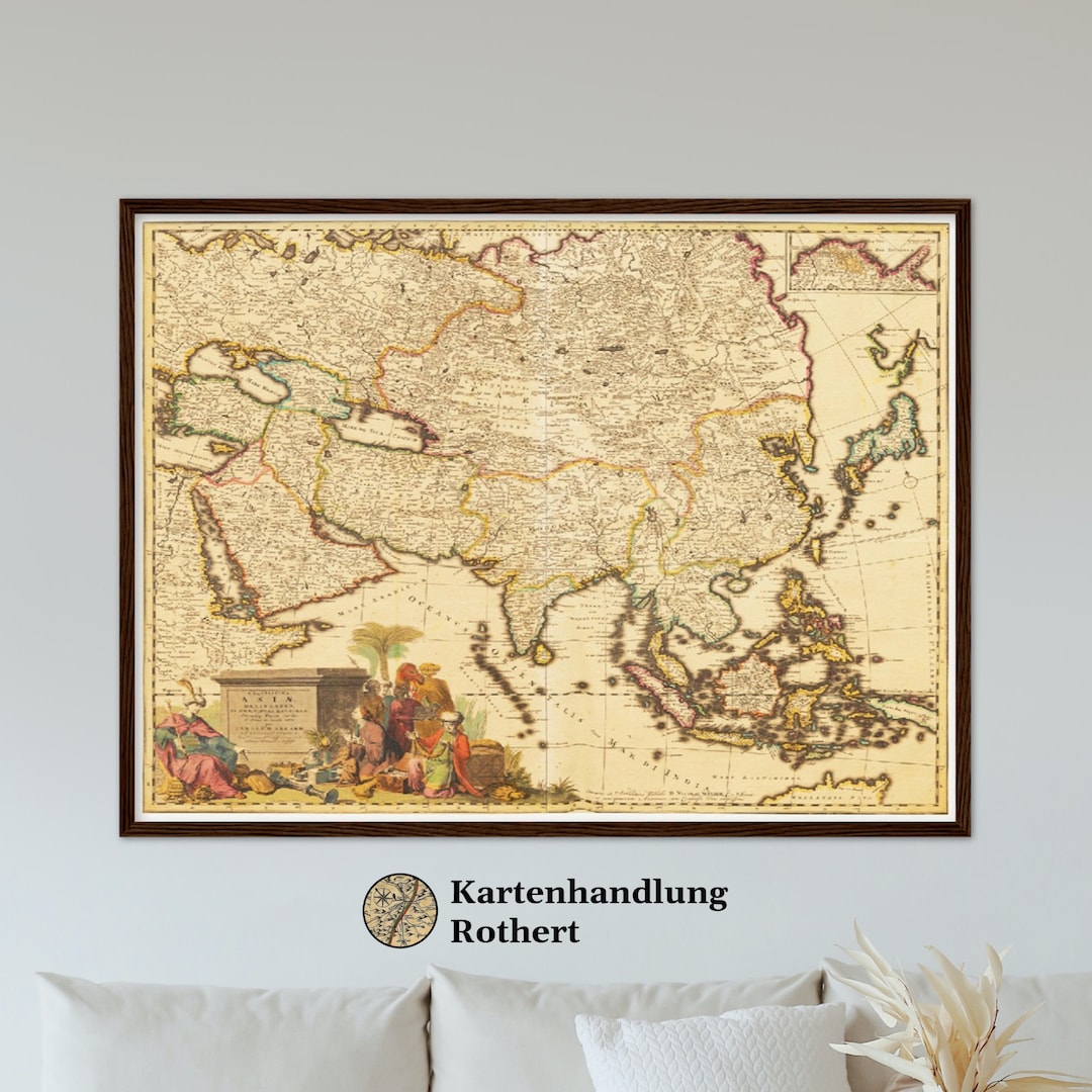 Historical Map of Asia Around 1694 - Etsy