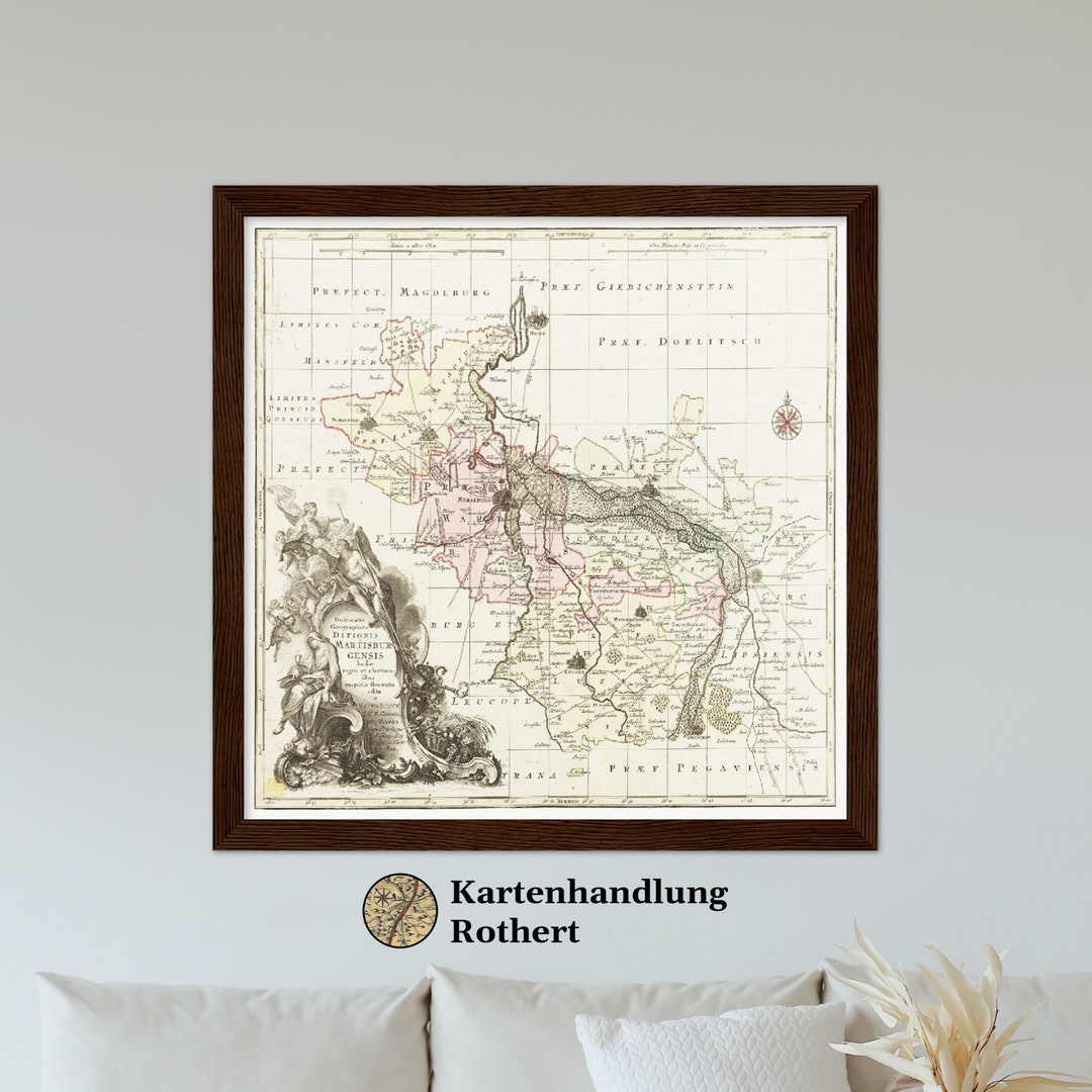 Historical Map of Merseburg Around 1750 - Etsy