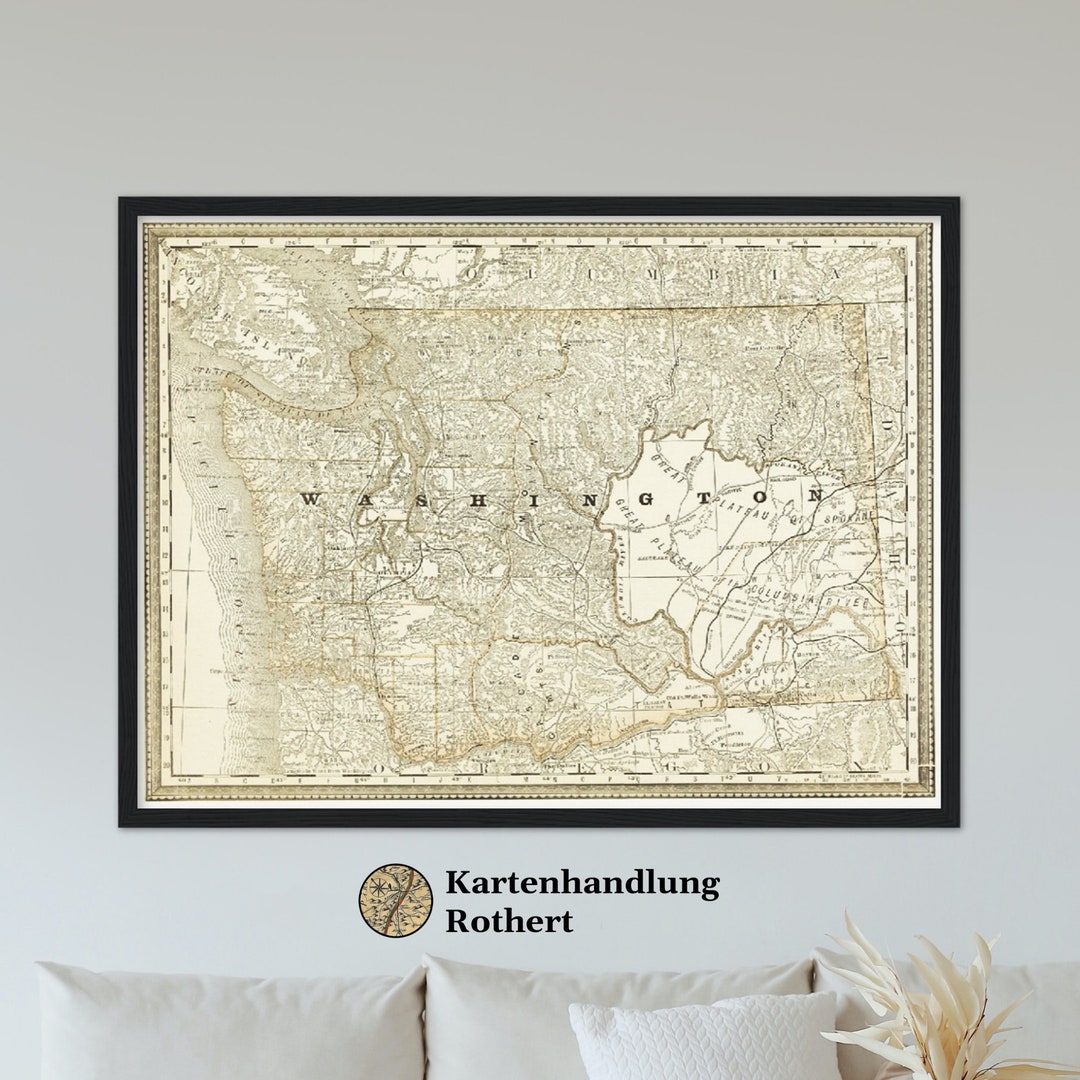 Historical Map of Washington Around 1882 - Etsy