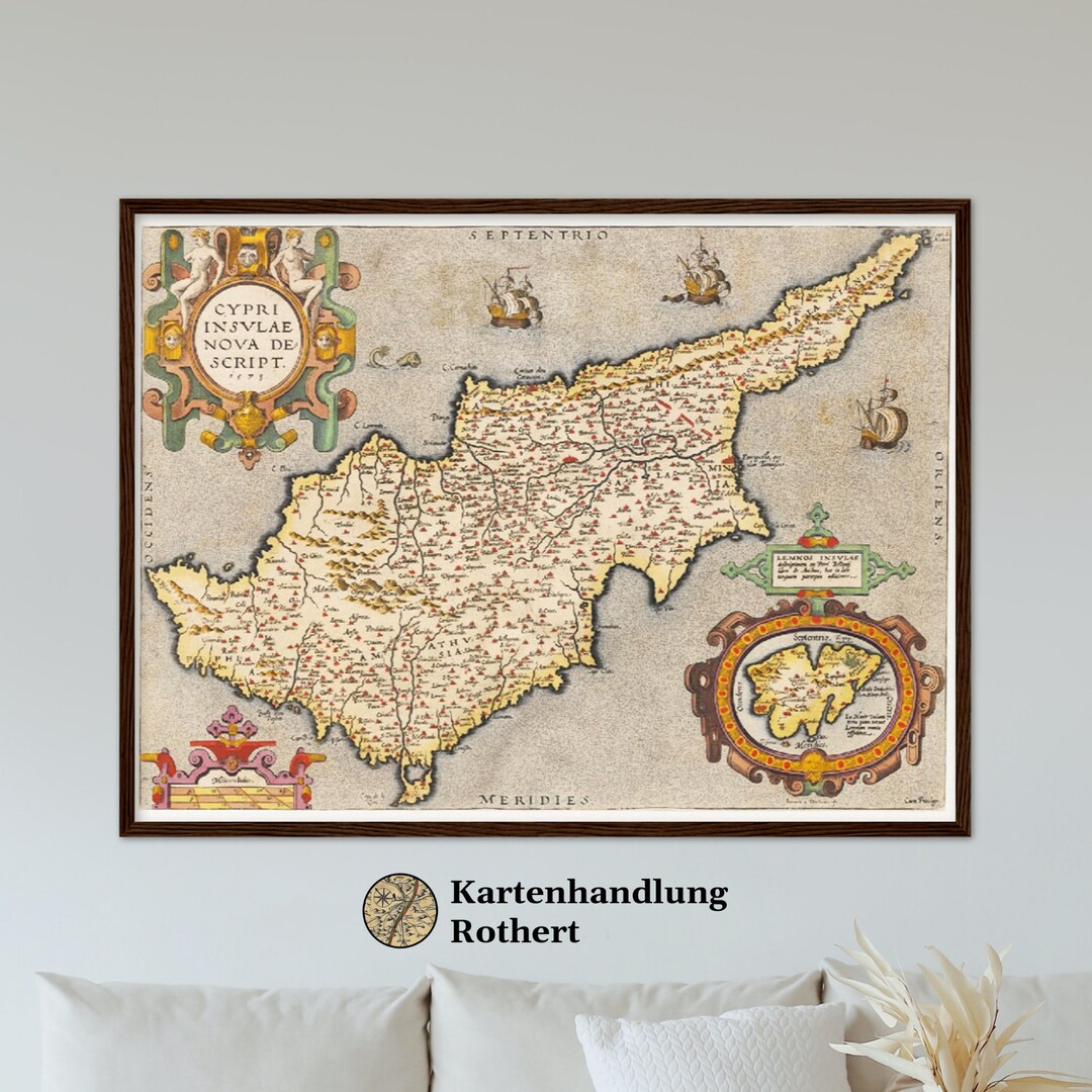 Historical Map Cyprus Around 1609 - Etsy