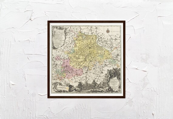 Historical Map Altenburg Around 1750 Reprint of the Map | Etsy