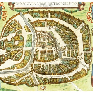 Historical City Map Moscow Around 1612 - Etsy