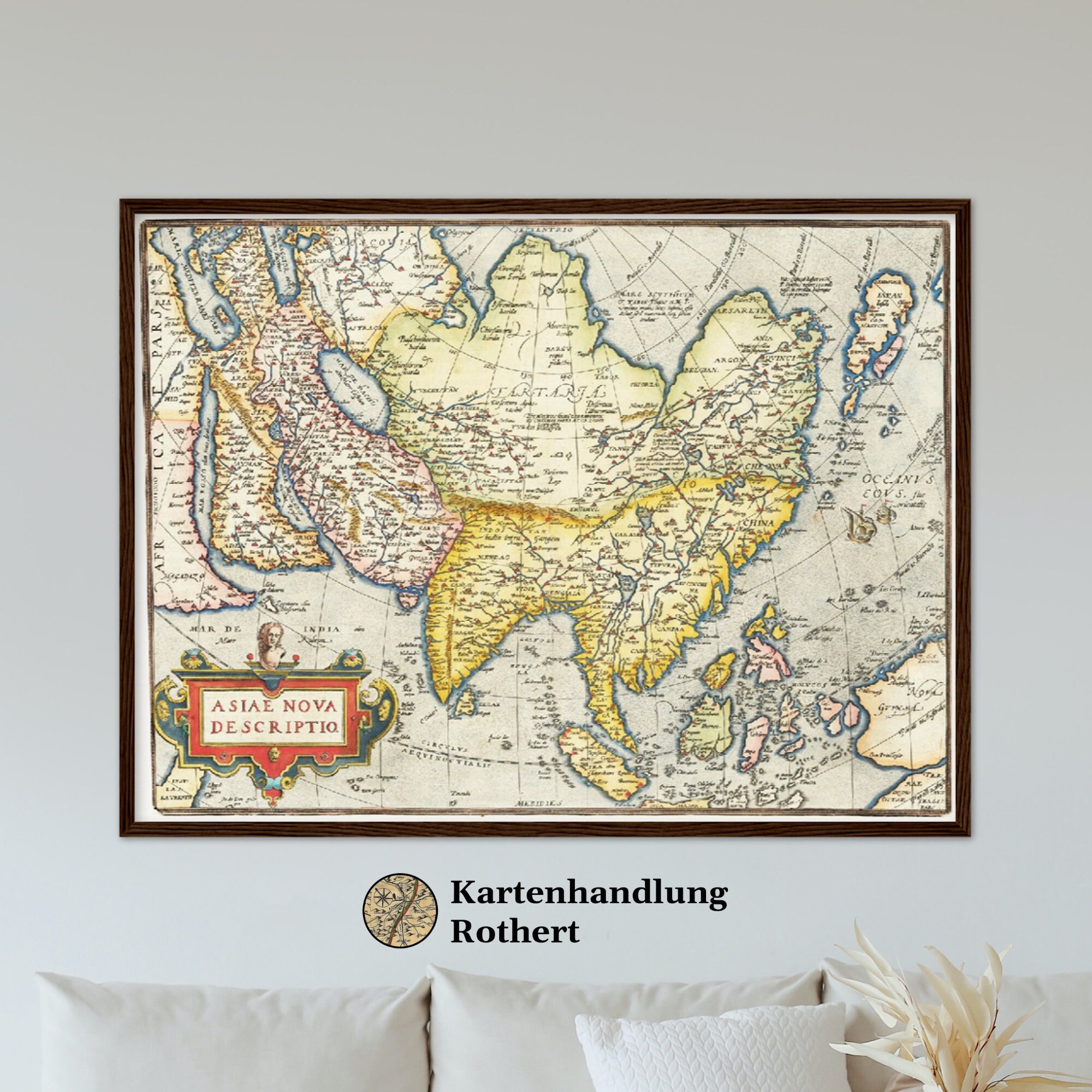 Historical Map of Asia Around 1570 - Etsy