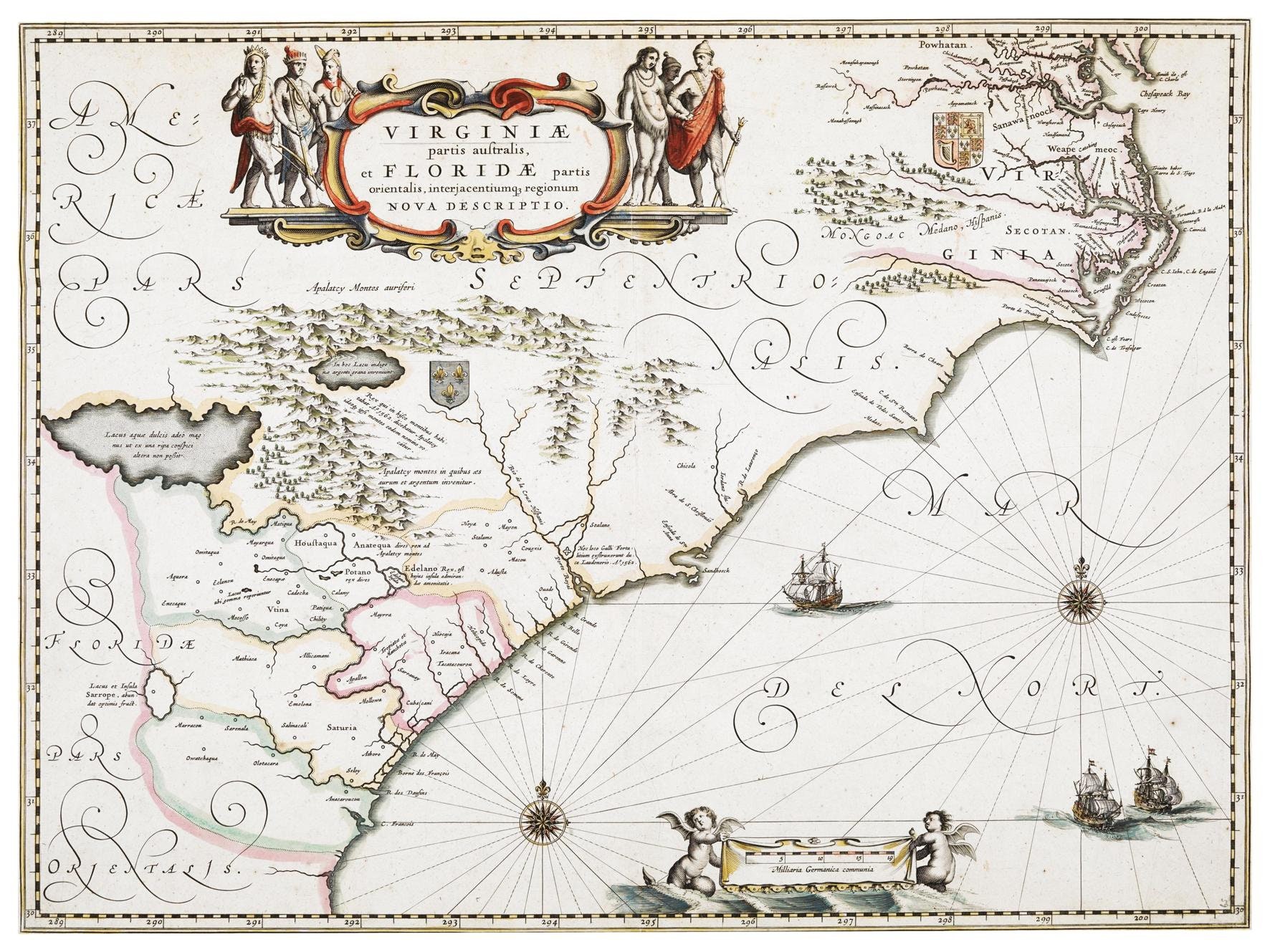 Historical Map Colony Virginia Around 1670 - Etsy